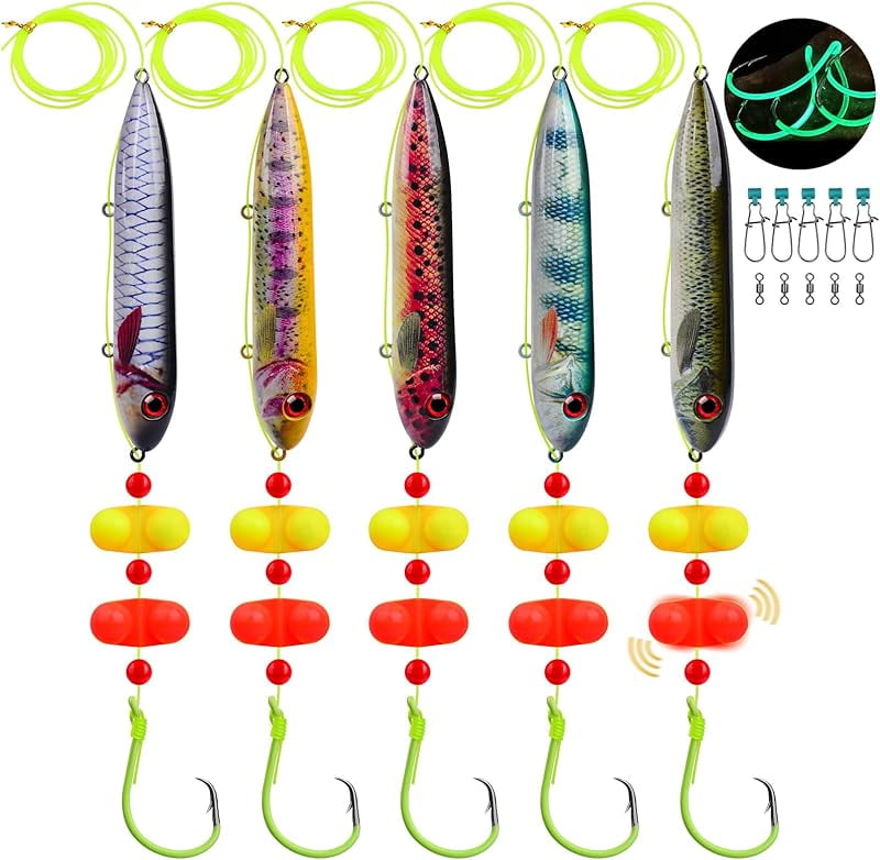 Catfish Fishing Rigs - Bank Fishing Set with 5pcs/Set, 6/0, 8/0, 10/0 ...