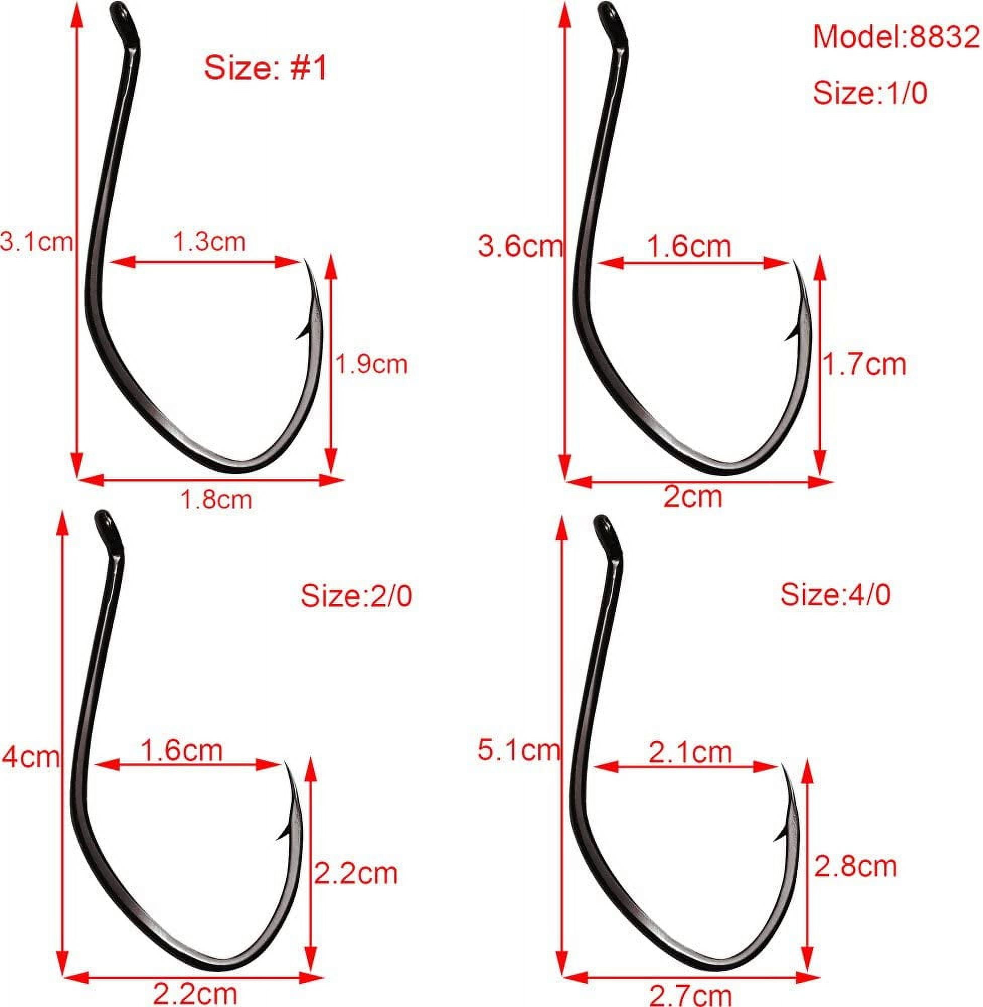 Catfish Hooks Big River Bait Hook High Carbon Steel Fishing Hook Saltwater Size Black Nickel ...