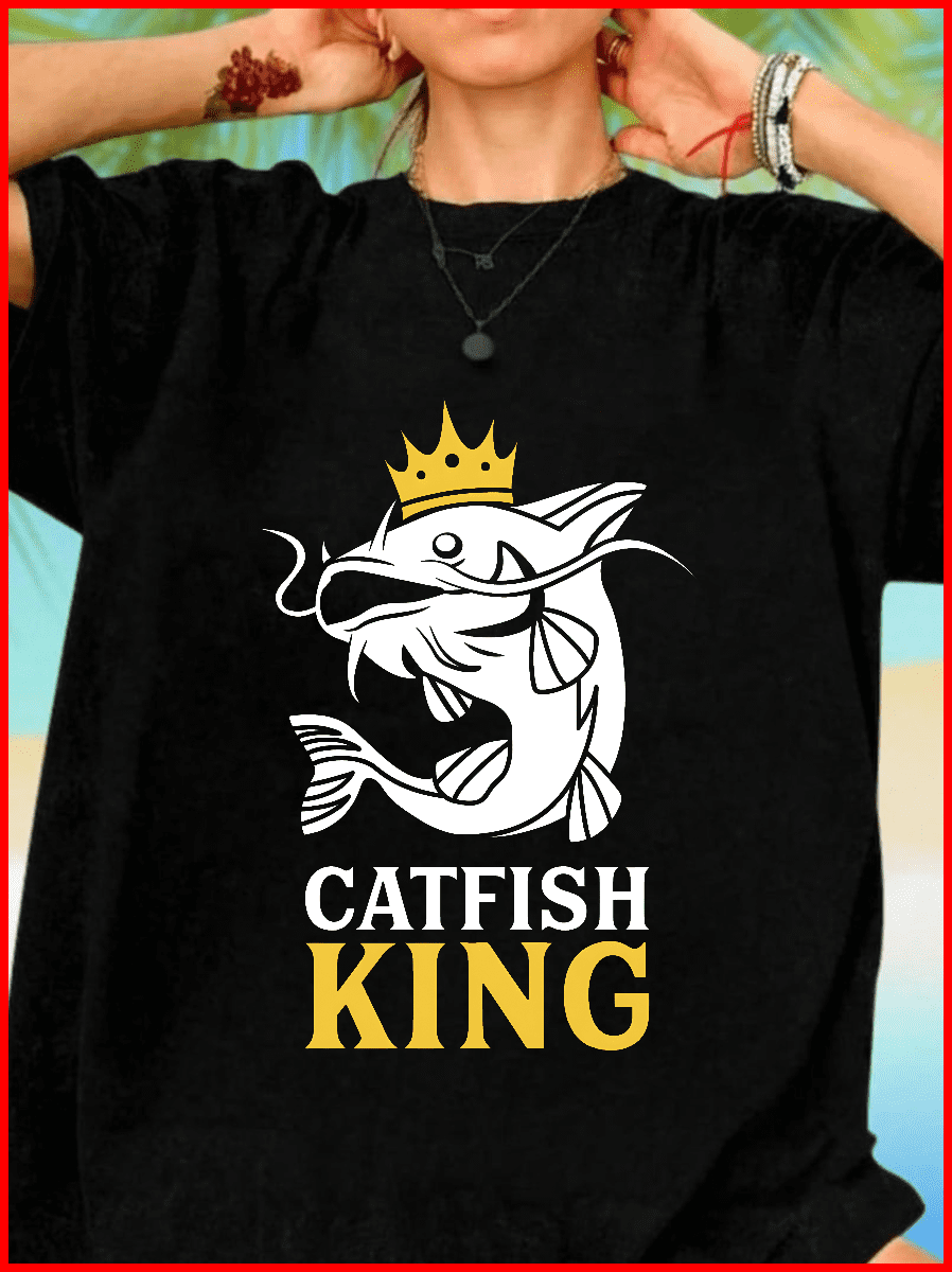 Catfish King Fishing Fisherman Master Angler Freshwater Wildlife Unisex ...