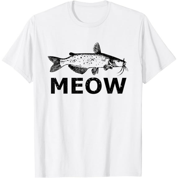 Catfish Meow Funny Catfishing Fishing Softstyle Unisex T-Shirt,White ...
