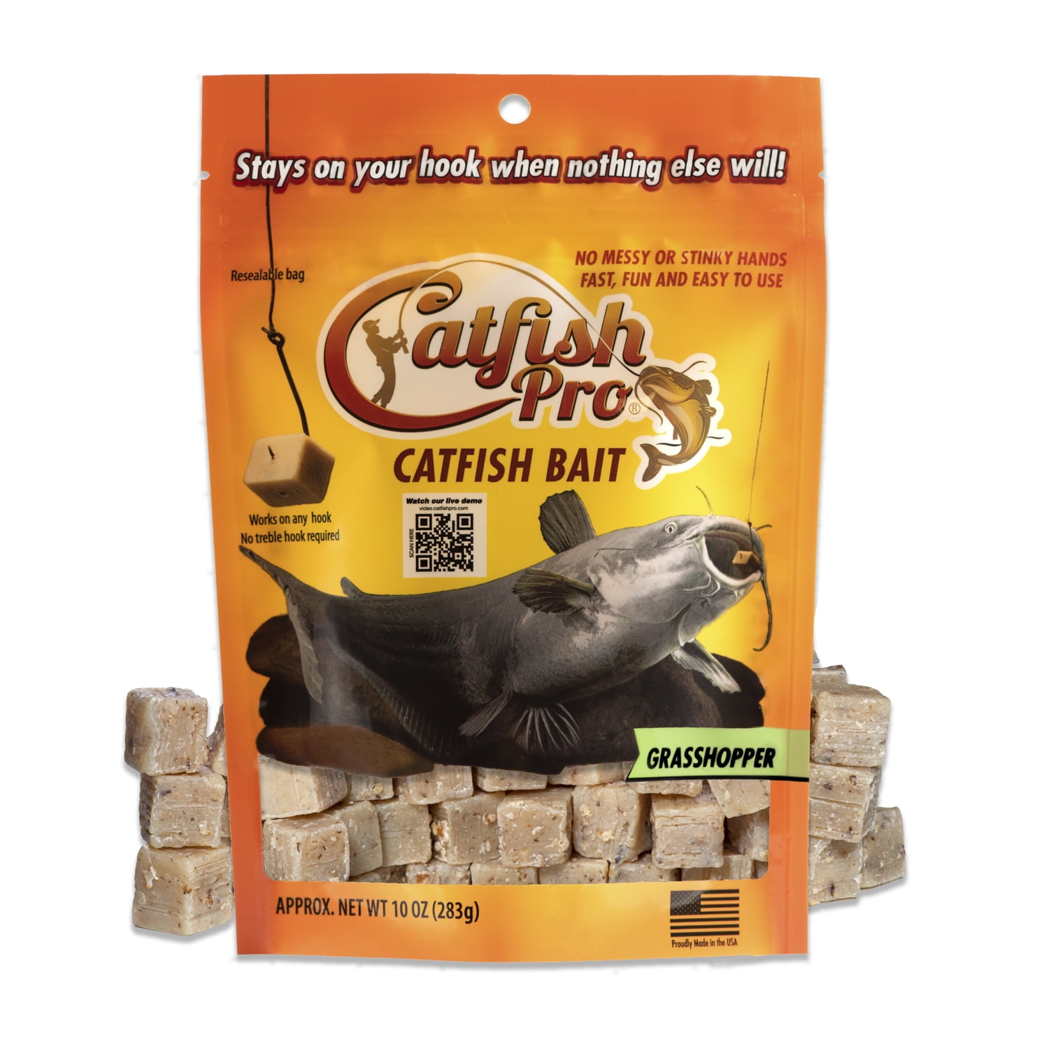 Catfish Pro Grasshopper Catfish Bait Fishing with Rod Reel Trotline ...