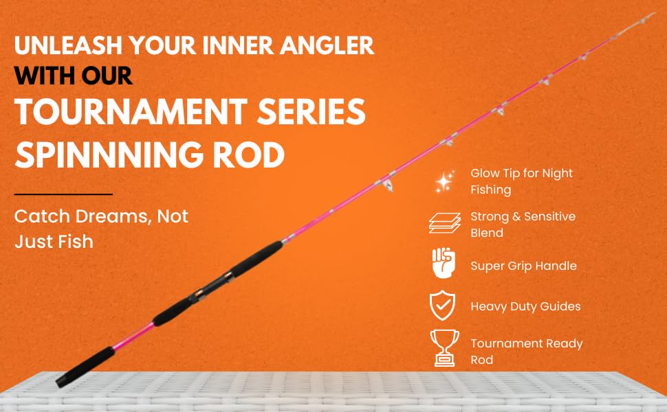 Catfish Pro Tournament Series Spinning Rod - 7'6" One-Piece Fishing Rod ...