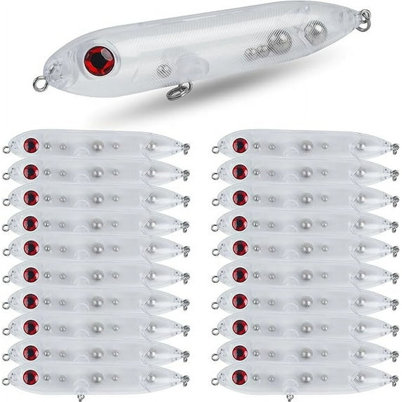 VanRolldex, Catfish Rattling Line Float Lure, 20 Pack, Clear Unpainted ...
