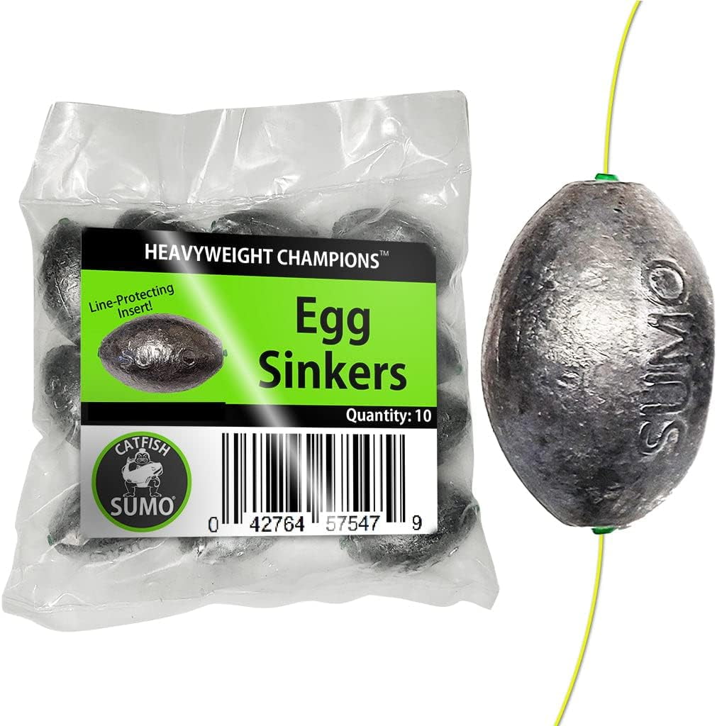 Catfish Sumo Egg Lead Sinker Weights with Line-Protecting Inserts to ...