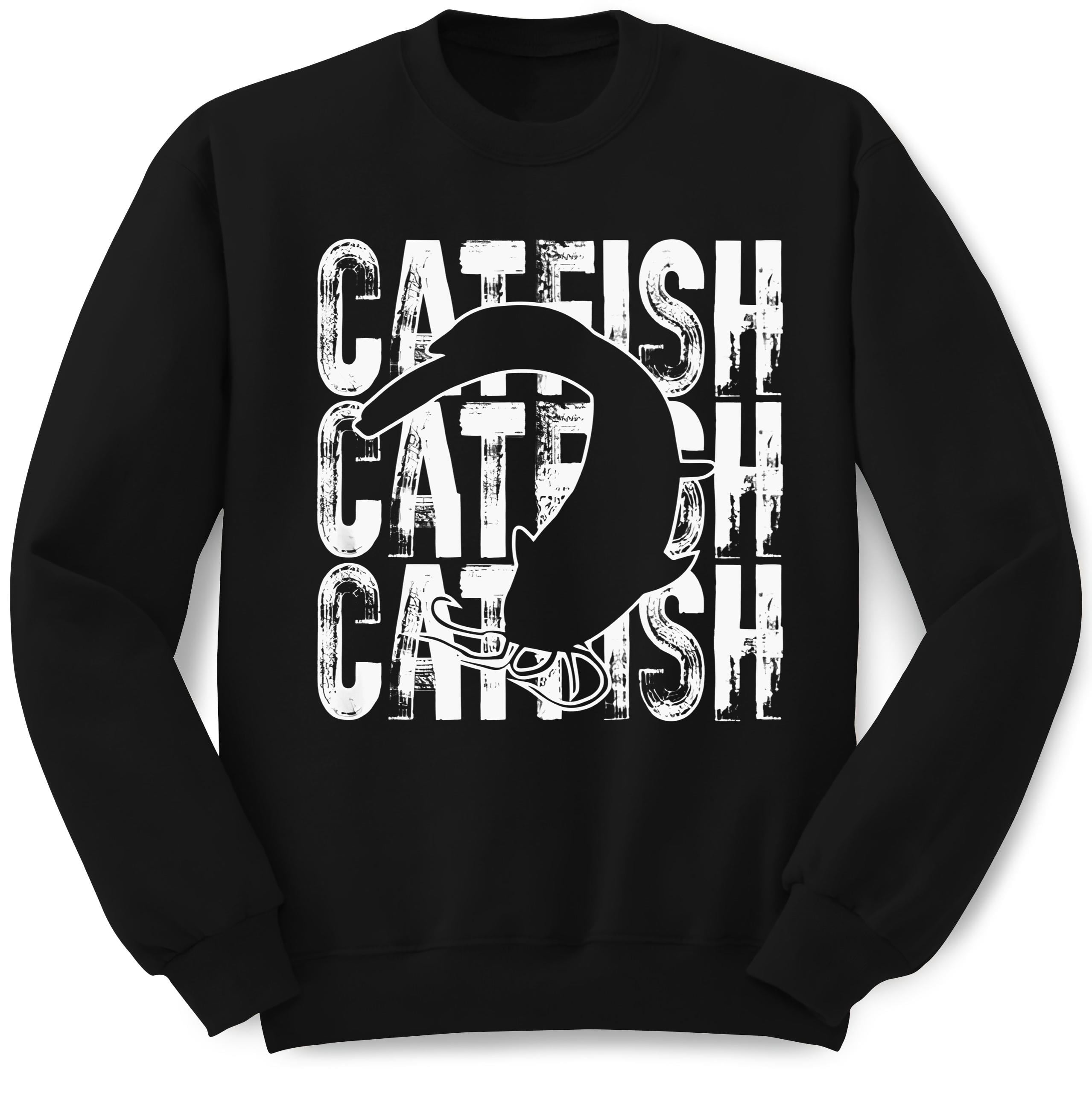 Catfish Word Theme Fish Lover Fishing Shirt Gift Black Unisex ...