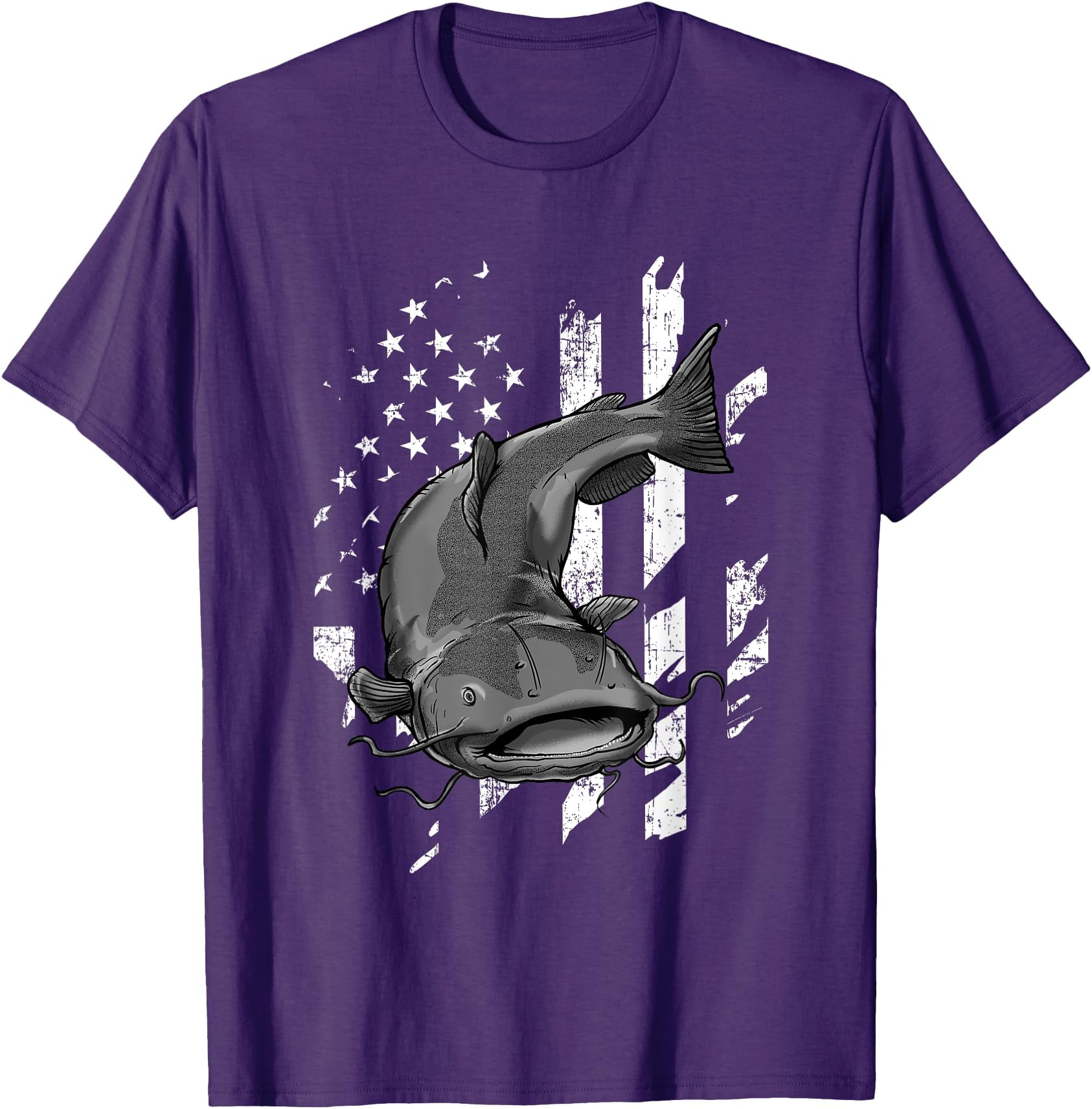 Catfishing American Flag Catfish Angler Fisherman Softstyle Unisex T ...