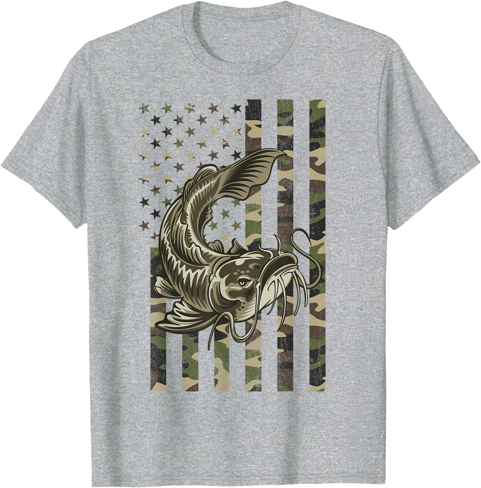 Catfishing Camo American Flag Catfish Softstyle Unisex T-Shirt,Sport ...