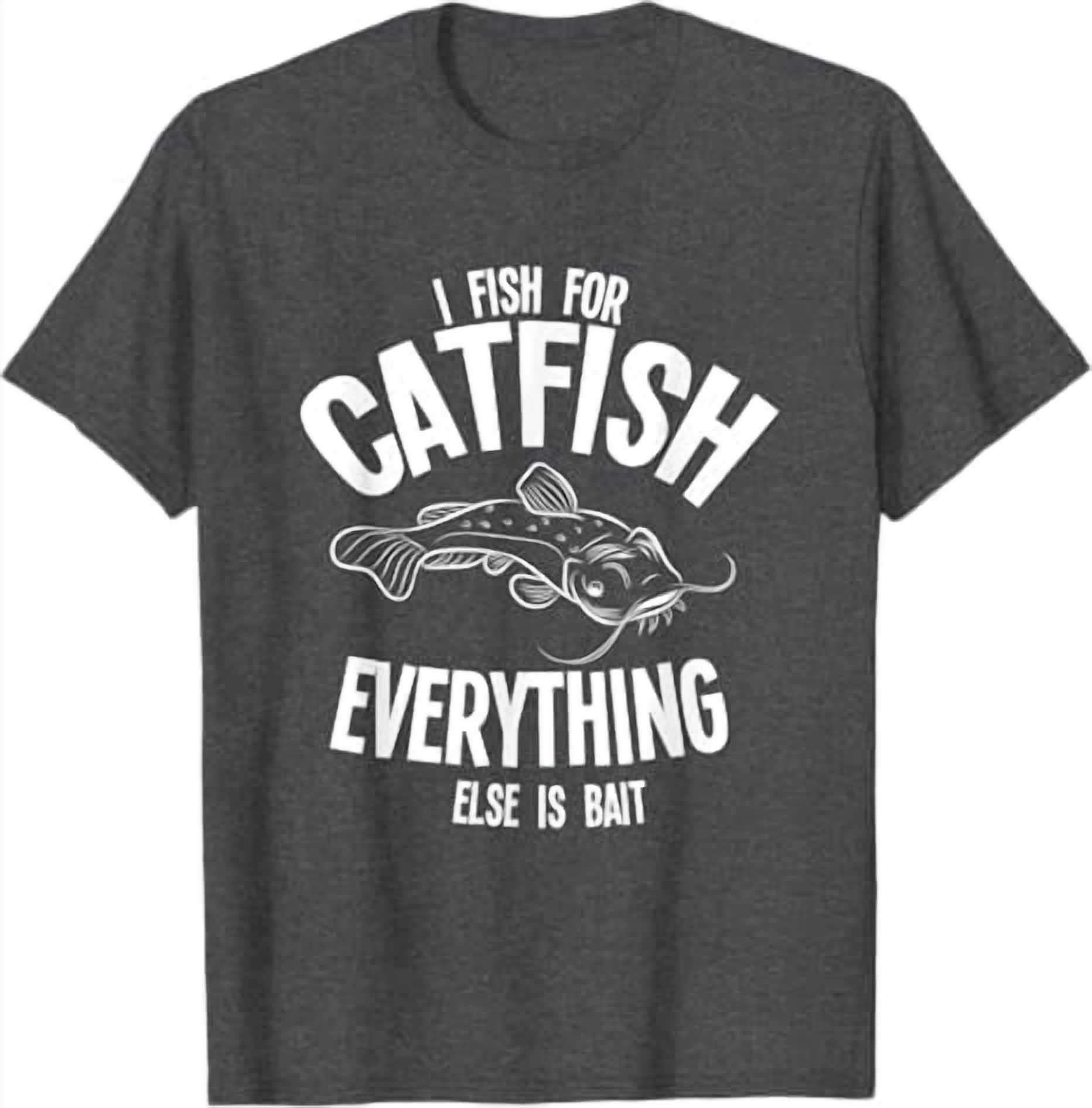 Catfishing Catfish Fisherman Flathead Fisher T-Shirt,Dark Heather Grey ...