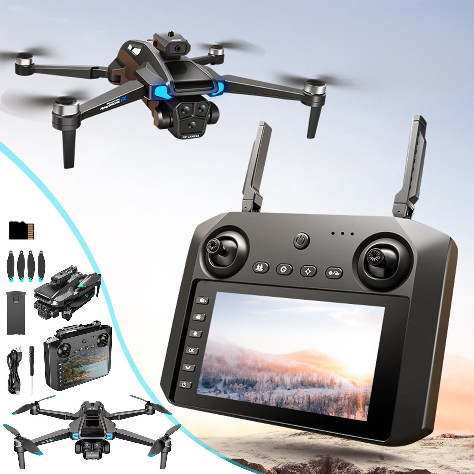 Catgeta 4.5" Screen Remote Control Drone with 25min Flight, 1080P HD ...