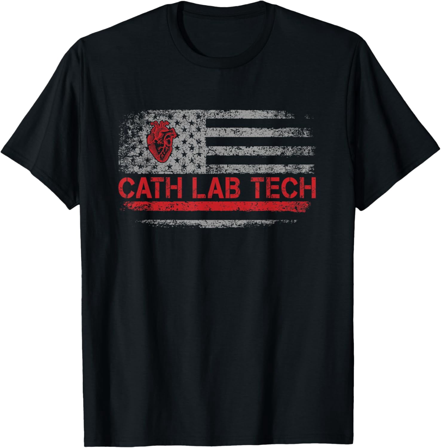 Cath Lab Tech Cath Lab Technician US American Flag T-Shirt - Walmart.com