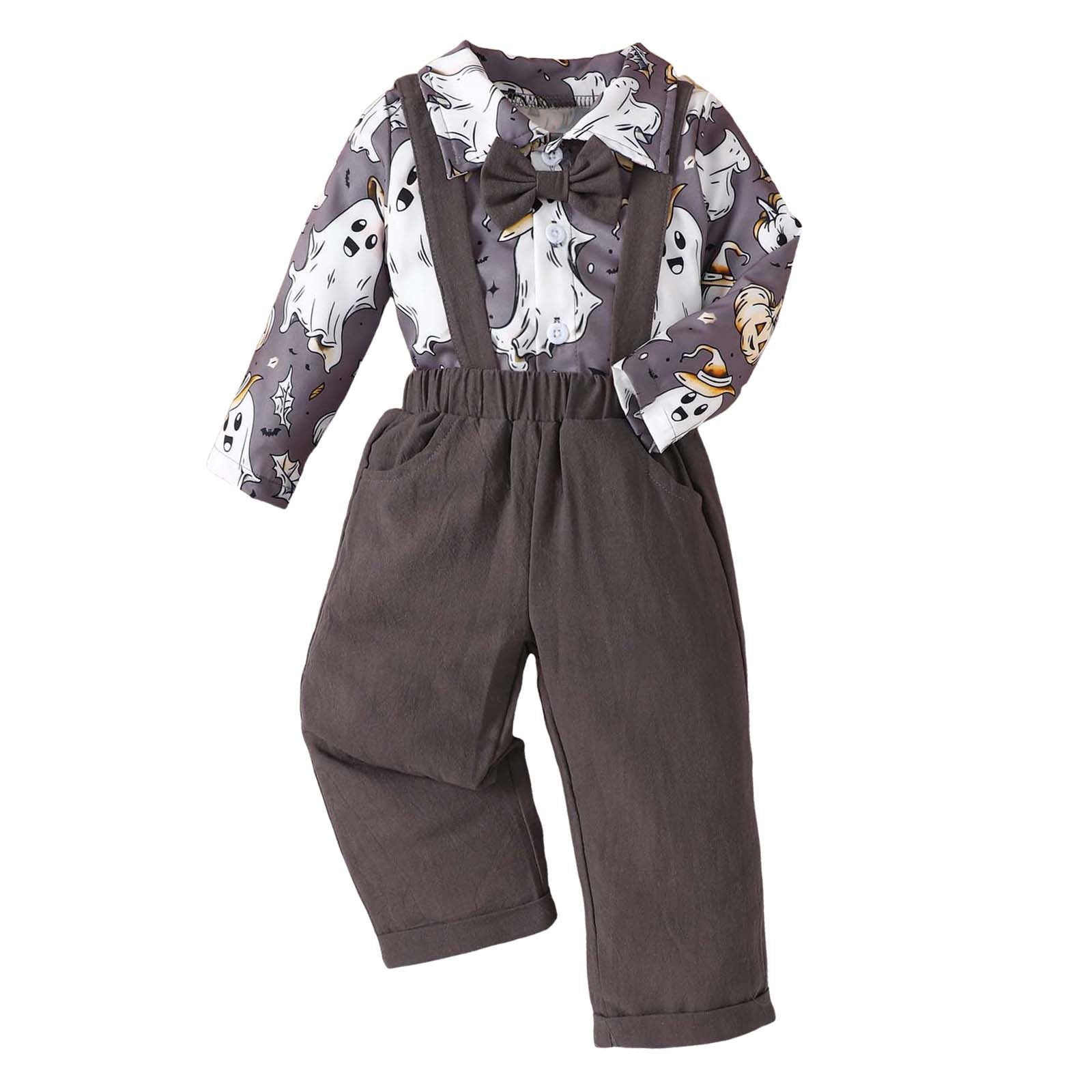 Cathalem Baby Boys 1st Halloween Gentleman Pumpkin Shirt with Bowtie ...