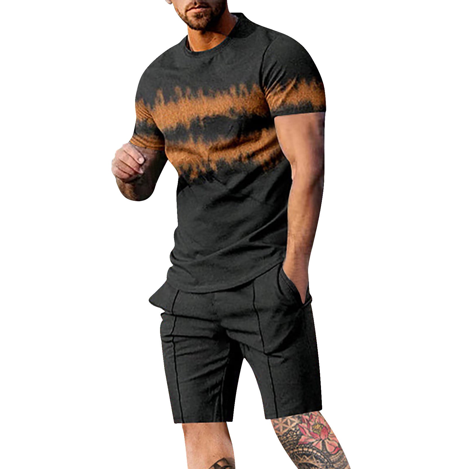 Cathalem Big and Tall Men 2 Piece Short Sets Outfits Summer Mens Short ...