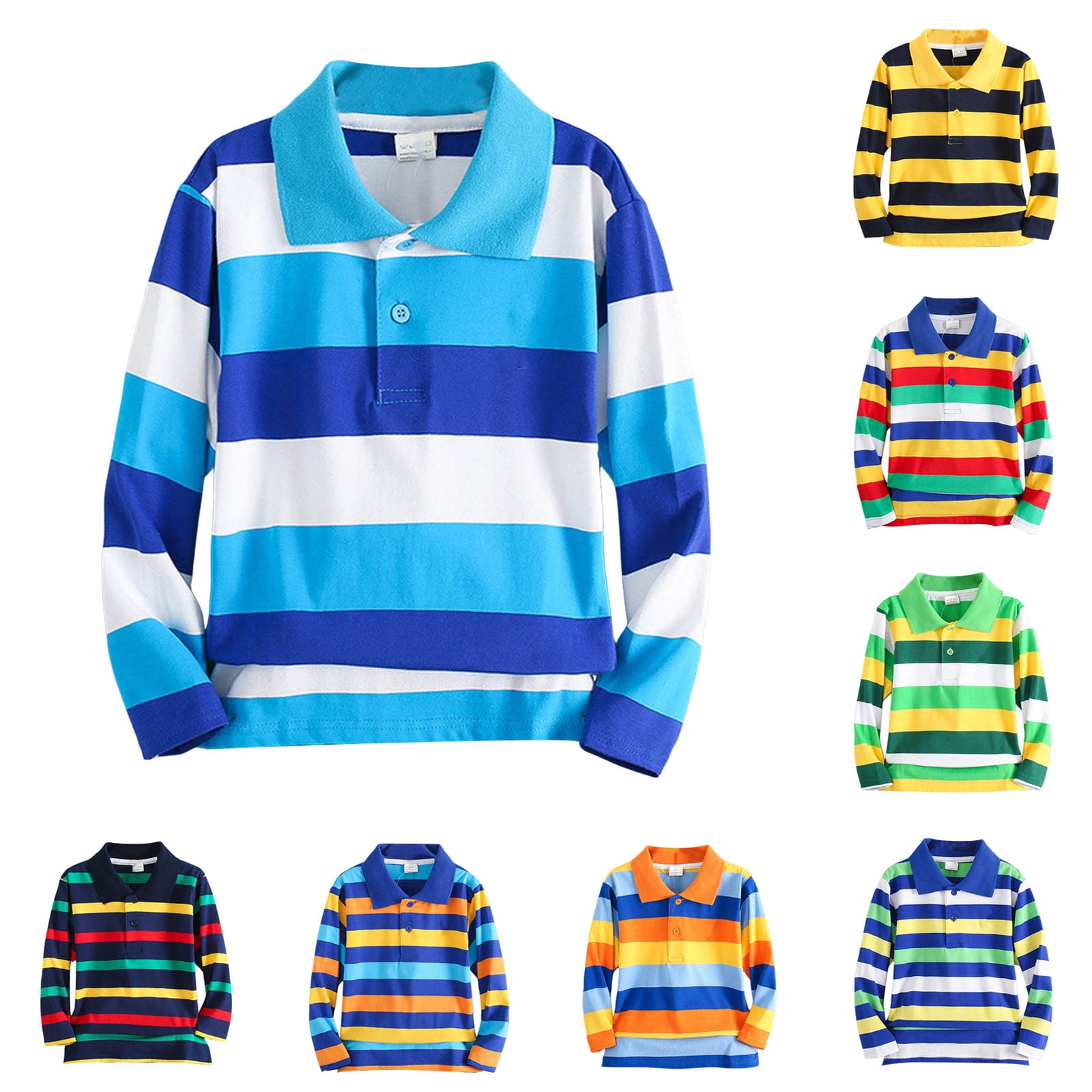 Cathalem Boy School Uniform Long Sleeve Shirts Lapel Button Up Quick ...