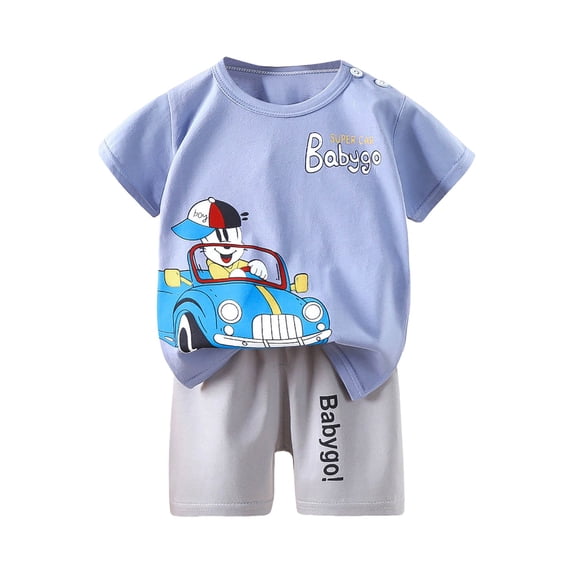 Cathalem Boys' Short Sleeve T-Shirt Short Set Size 1-7 Toddler Boys ...