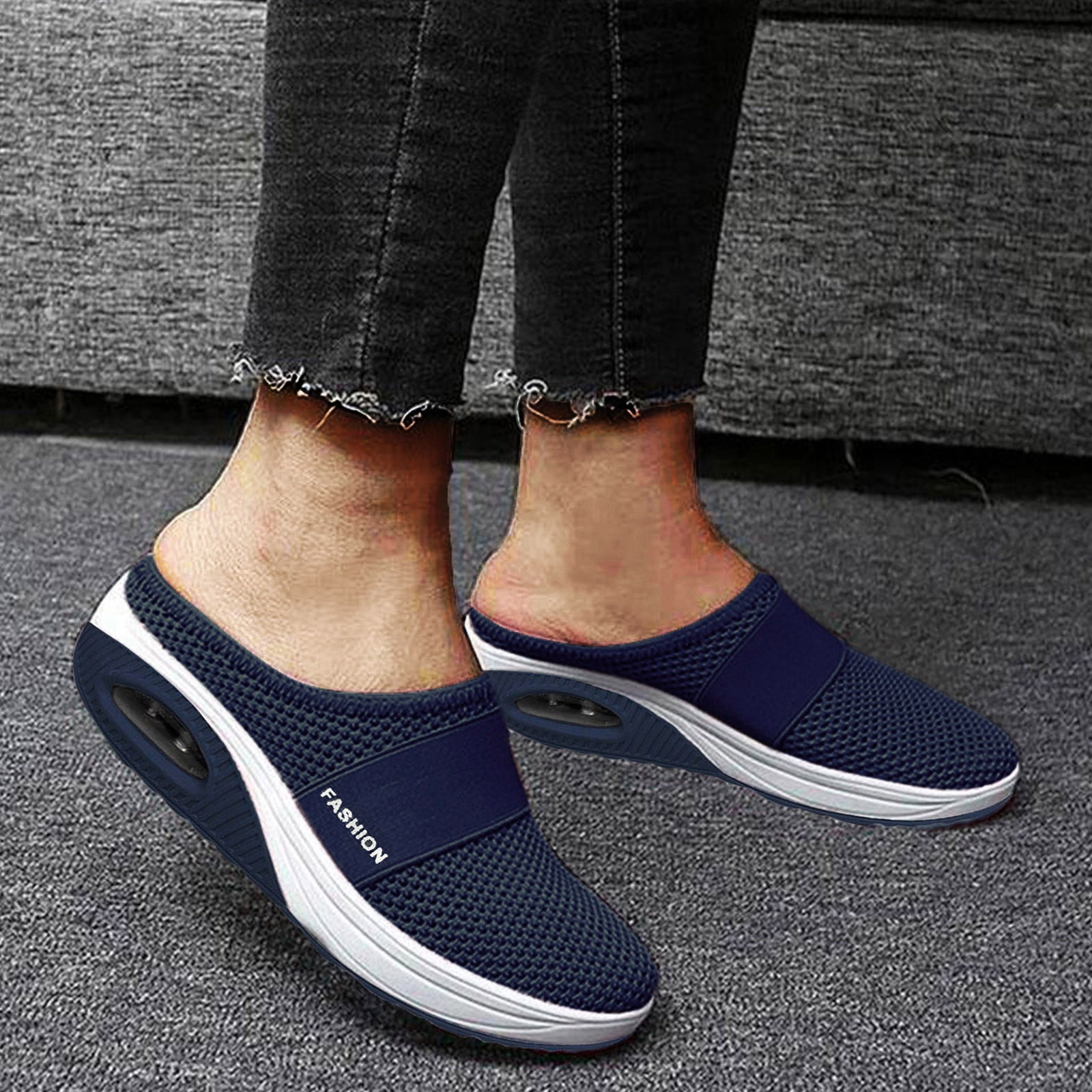 Cathalem Casual Winter Shoes for Women Air Cushion Slip On Orthopedic ...