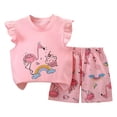 Cathalem Comfortable Breathable Set Cute Cartoon Printed Flying Sleeve ...