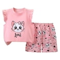 Cathalem Comfortable Breathable Set Cute Cartoon Printed Flying Sleeve ...
