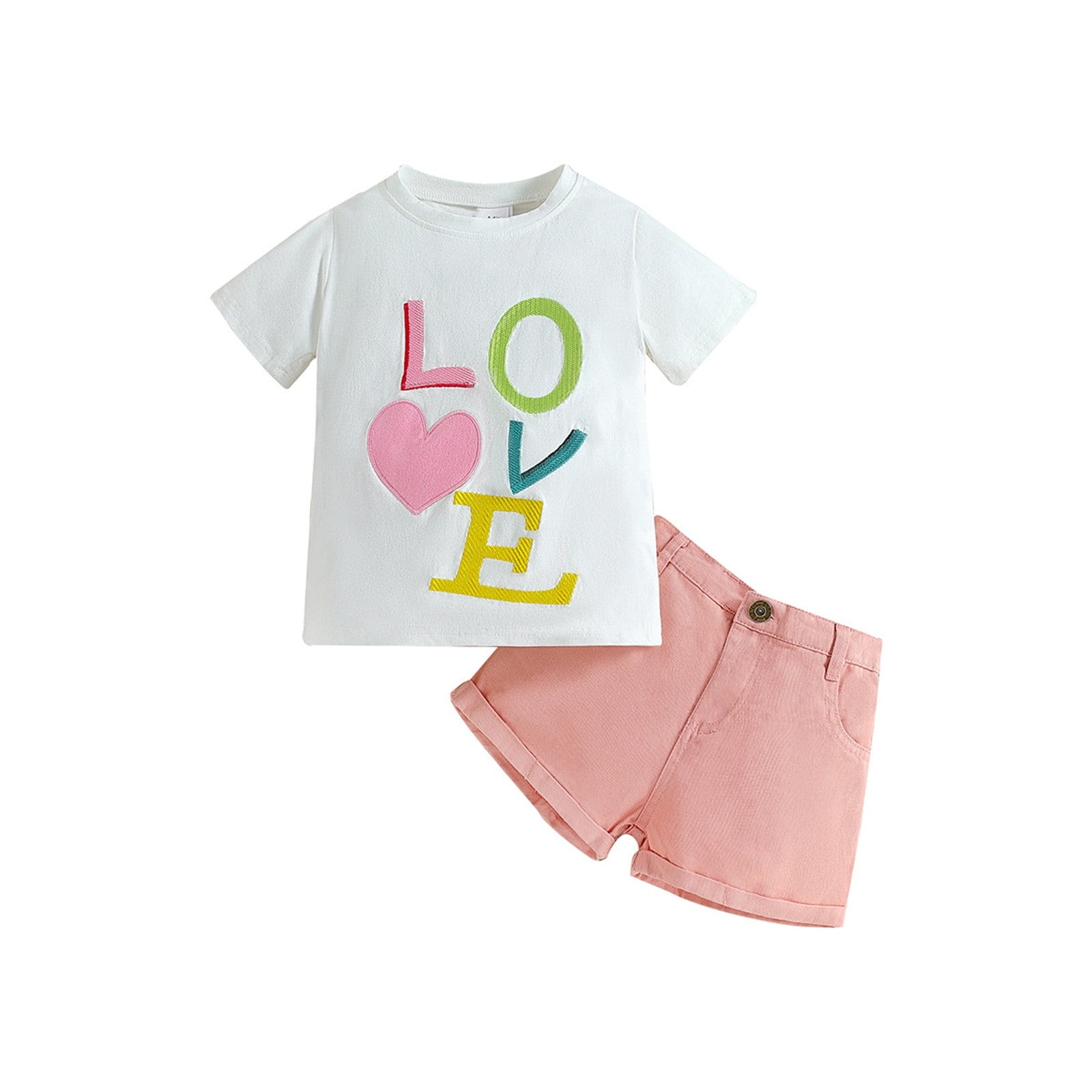 Cathalem Fashion 2 Piece Outfits for Kids Girl's Summer 2 Piece Outfits ...