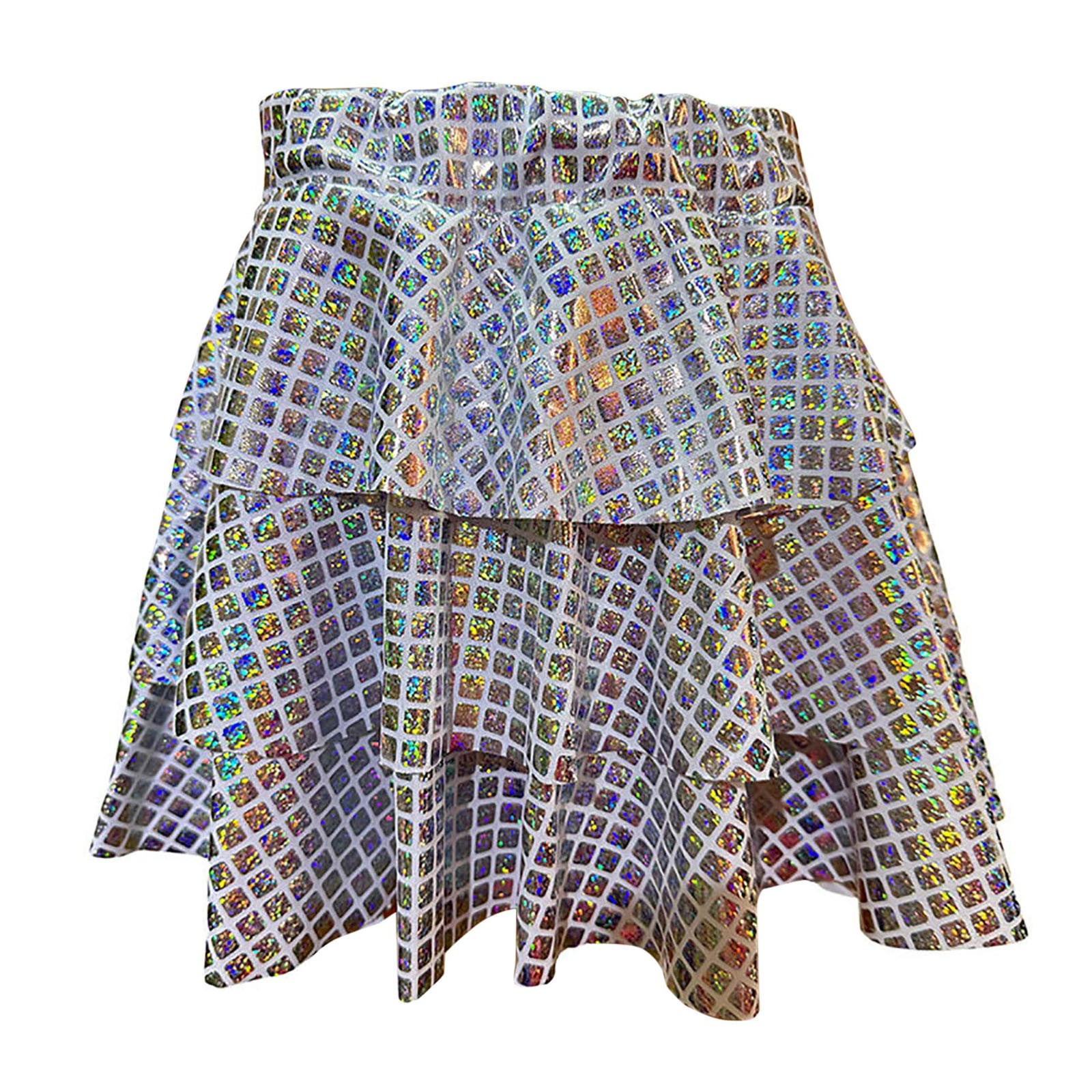 Cathalem Girl Sparkly Metallic Mini Skirt Princess Teen Disco Dance ...