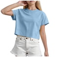 Cathalem Girls Athletic Oversized Crop Tops Kids Drop Shoulder Short ...