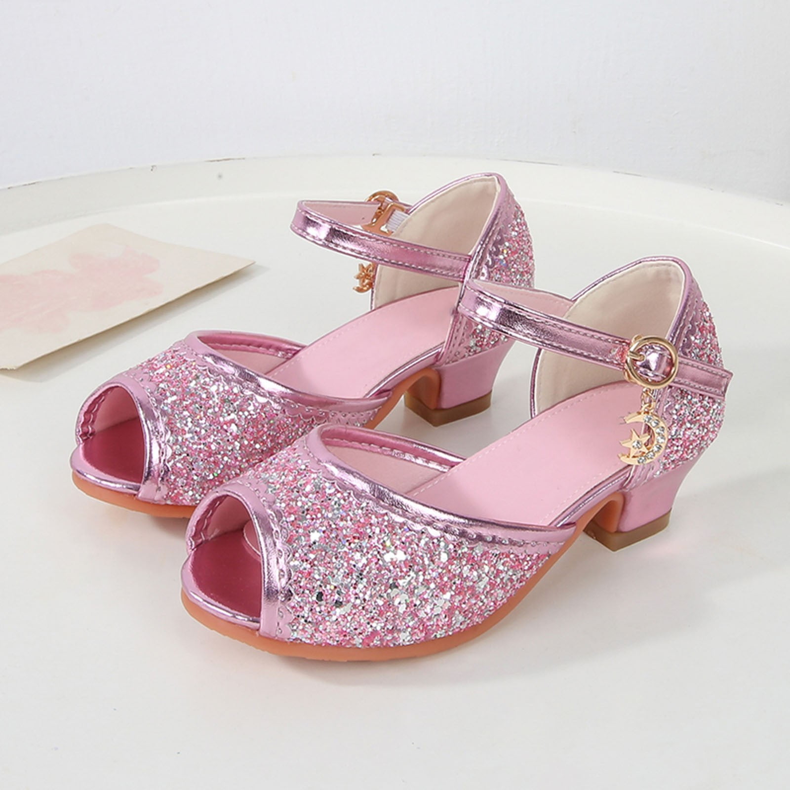 Cathalem Kids Sandals Shoes for Girls Princess Dress Up Flat Sandals ...