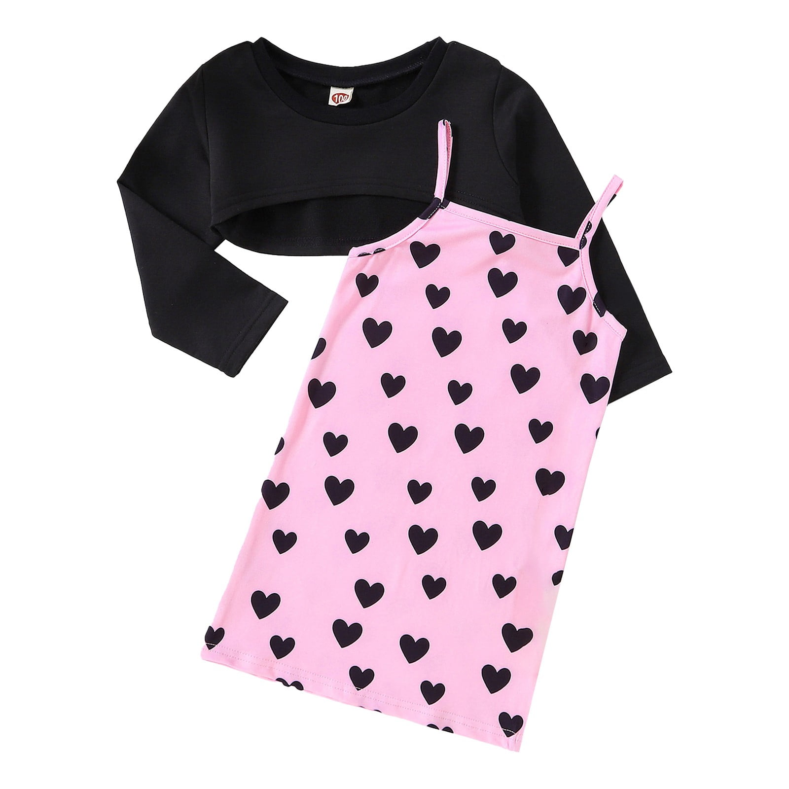 Cathalem Kids Summer Skirt Set Girls Skirt Set Two Piece T-Shirt Dress ...