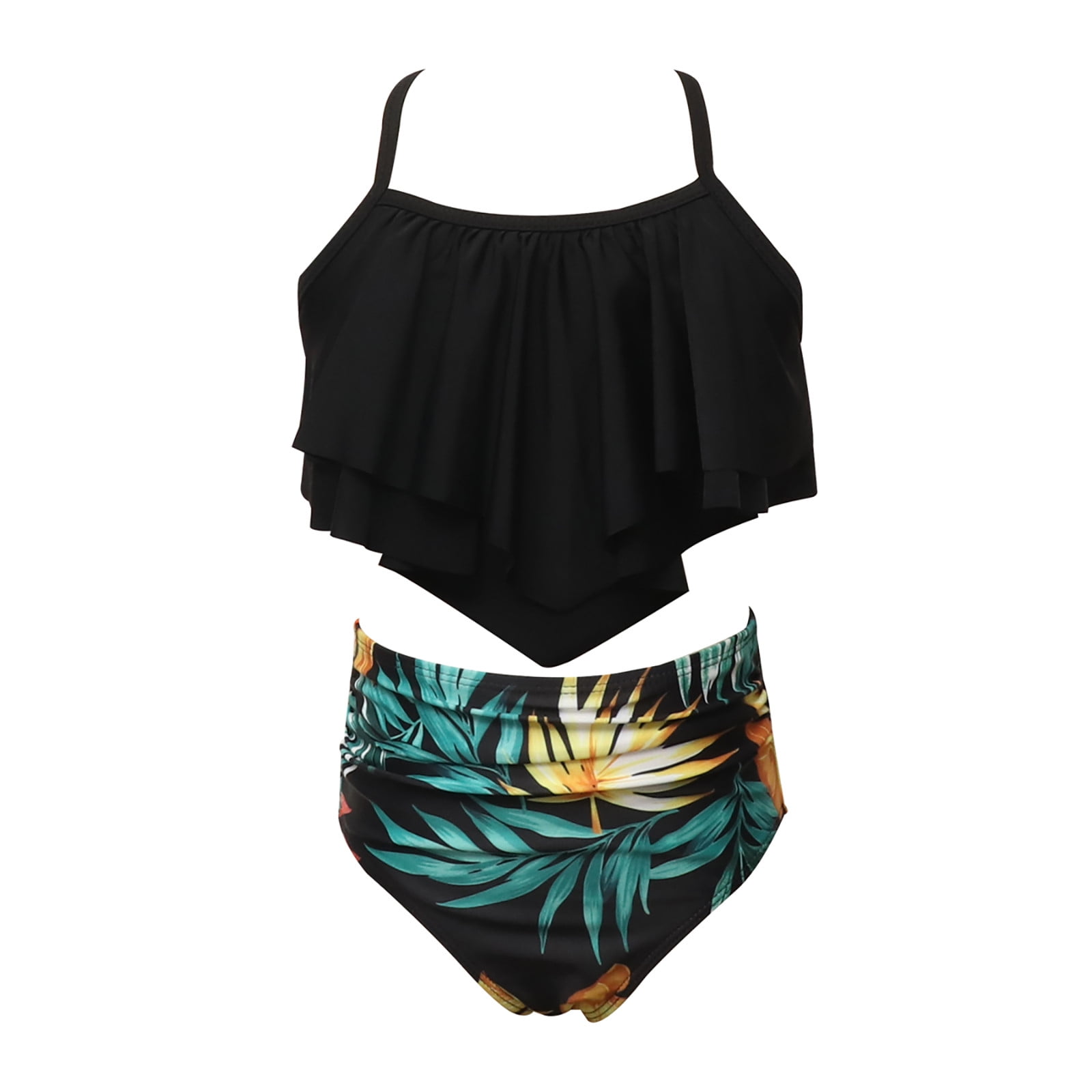 Cathalem Kids Two Piece Tankini Girls Swimsuits Two Piece Tankini ...