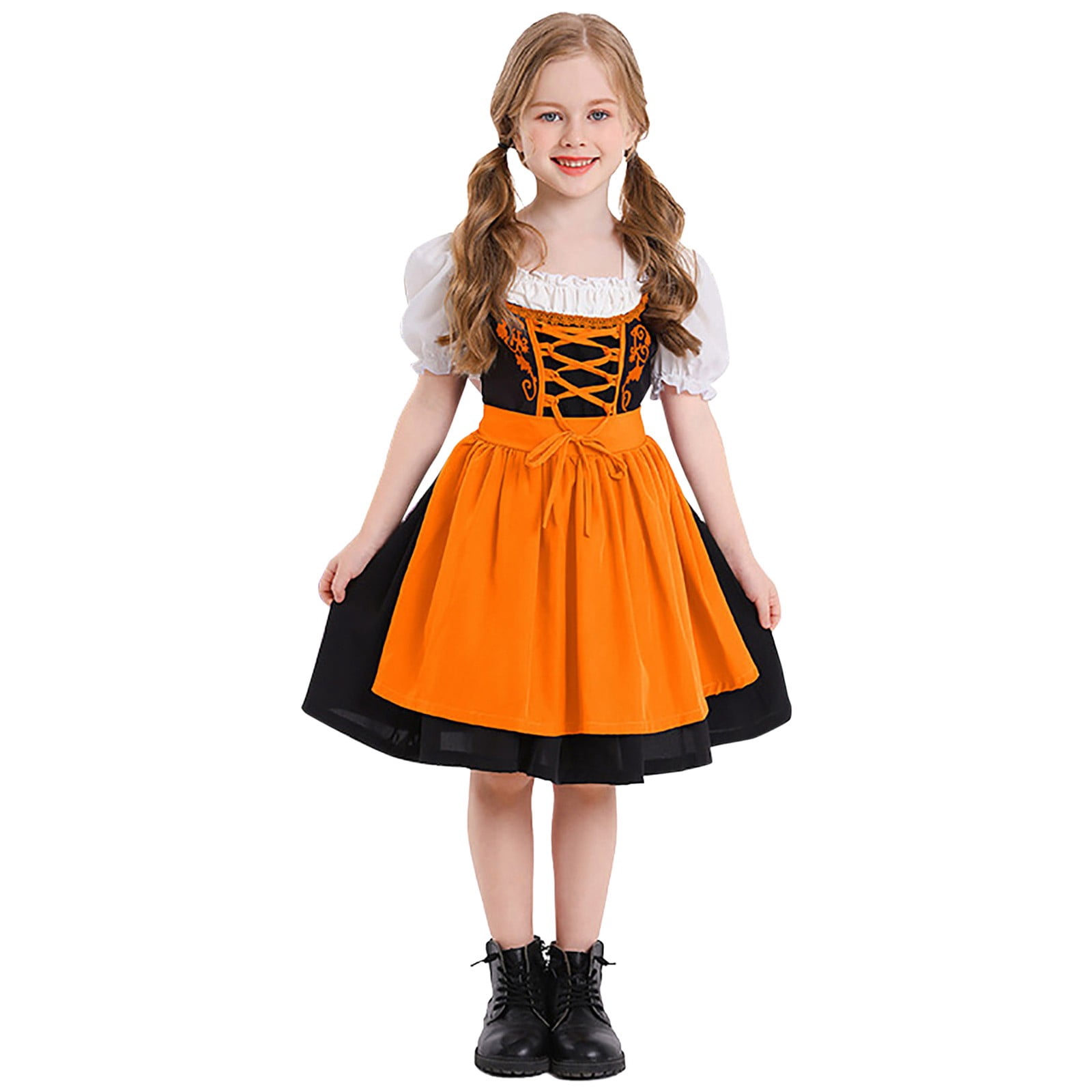 Cathalem Little Girl Dresses Girl Knit Short-Sleeve Tutu Dress Colorful ...