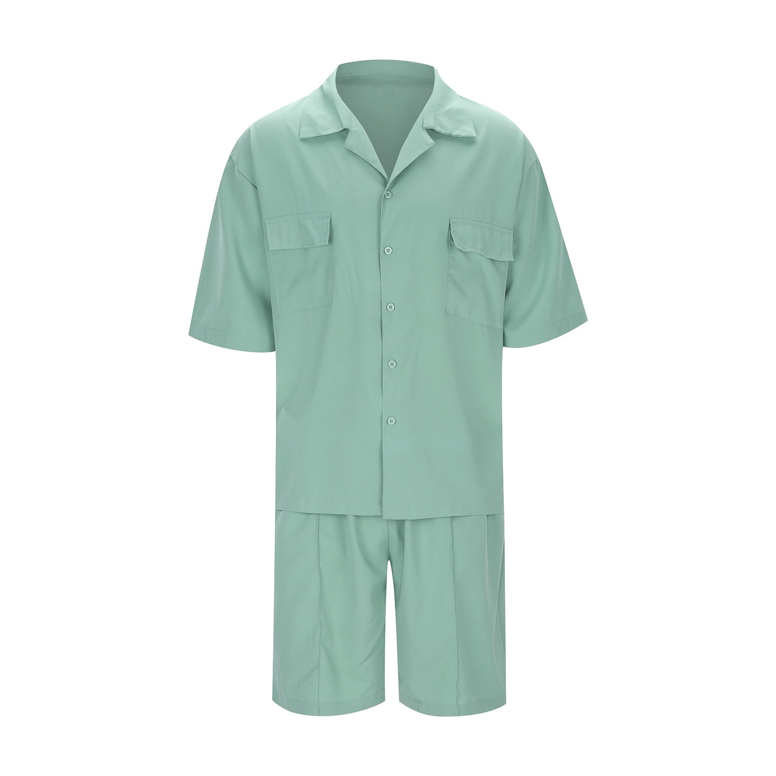 Cathalem Men 2 Piece Short Sets Outfits Men's Matching Set Summer Beach ...