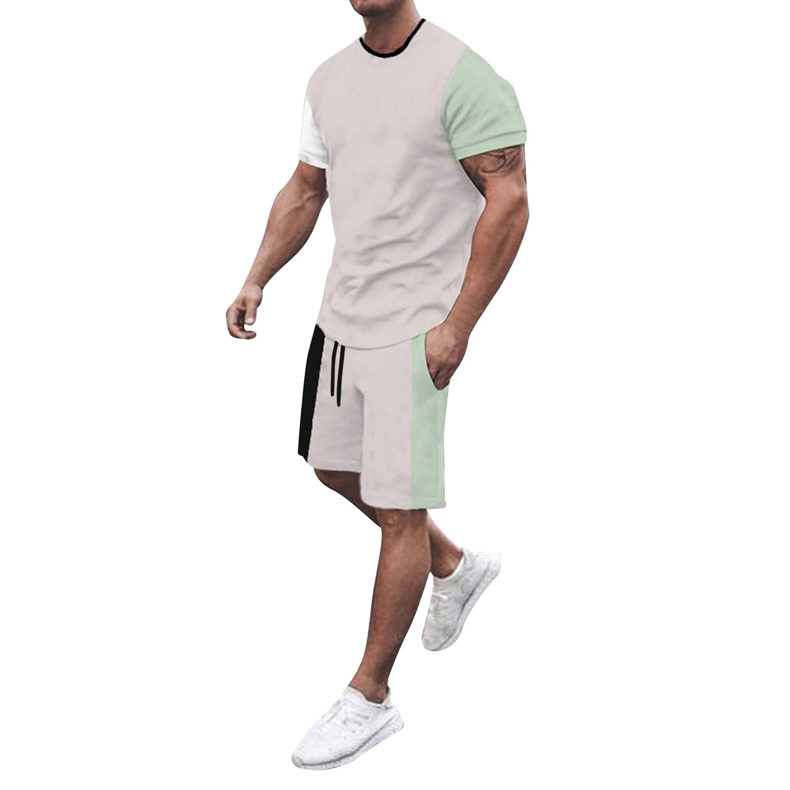 Cathalem Men Summer Sets Outfits 2 Piece Mens 2 Piece Outfitsr Tee And