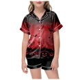 Cathalem Pajamas Satin Pjs Set Short Sleeve Button Down Silky Sleepwear ...