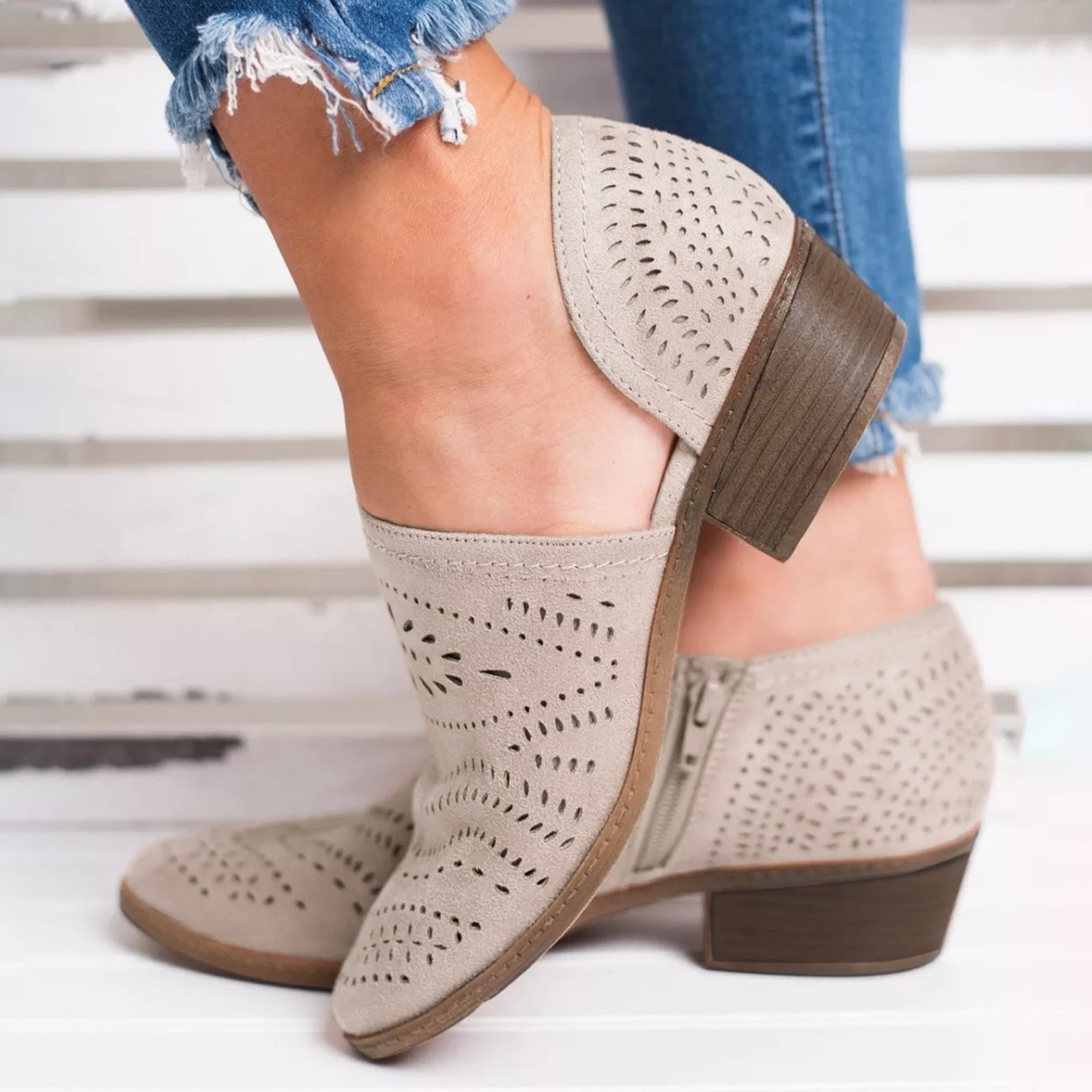 Cathalem Sandals Size 12 in Women Shoes Booties Low Cutout Heel Women ...
