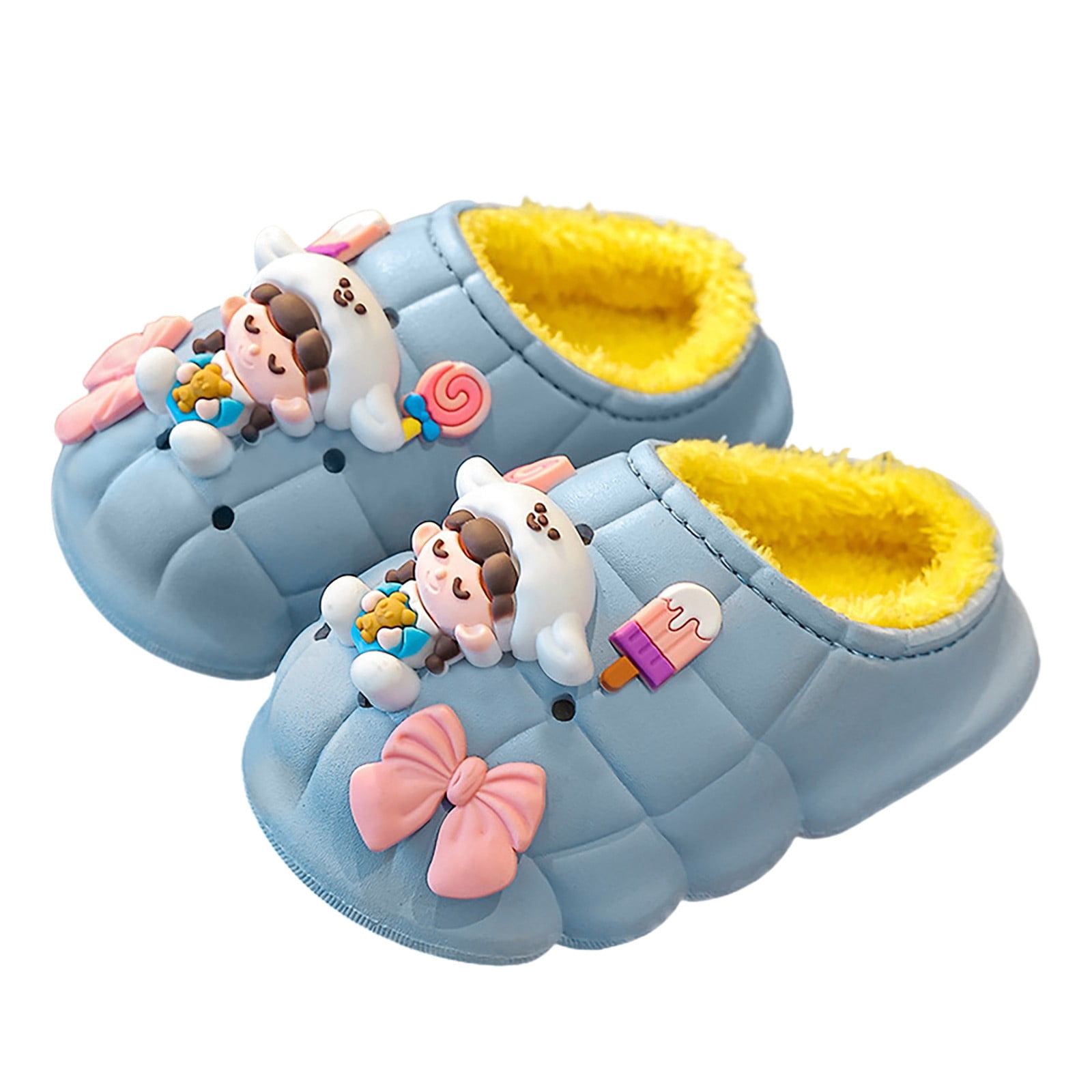 Cathalem Shoes Girls Big_Kid Female House Shoe Girl Children Plush ...