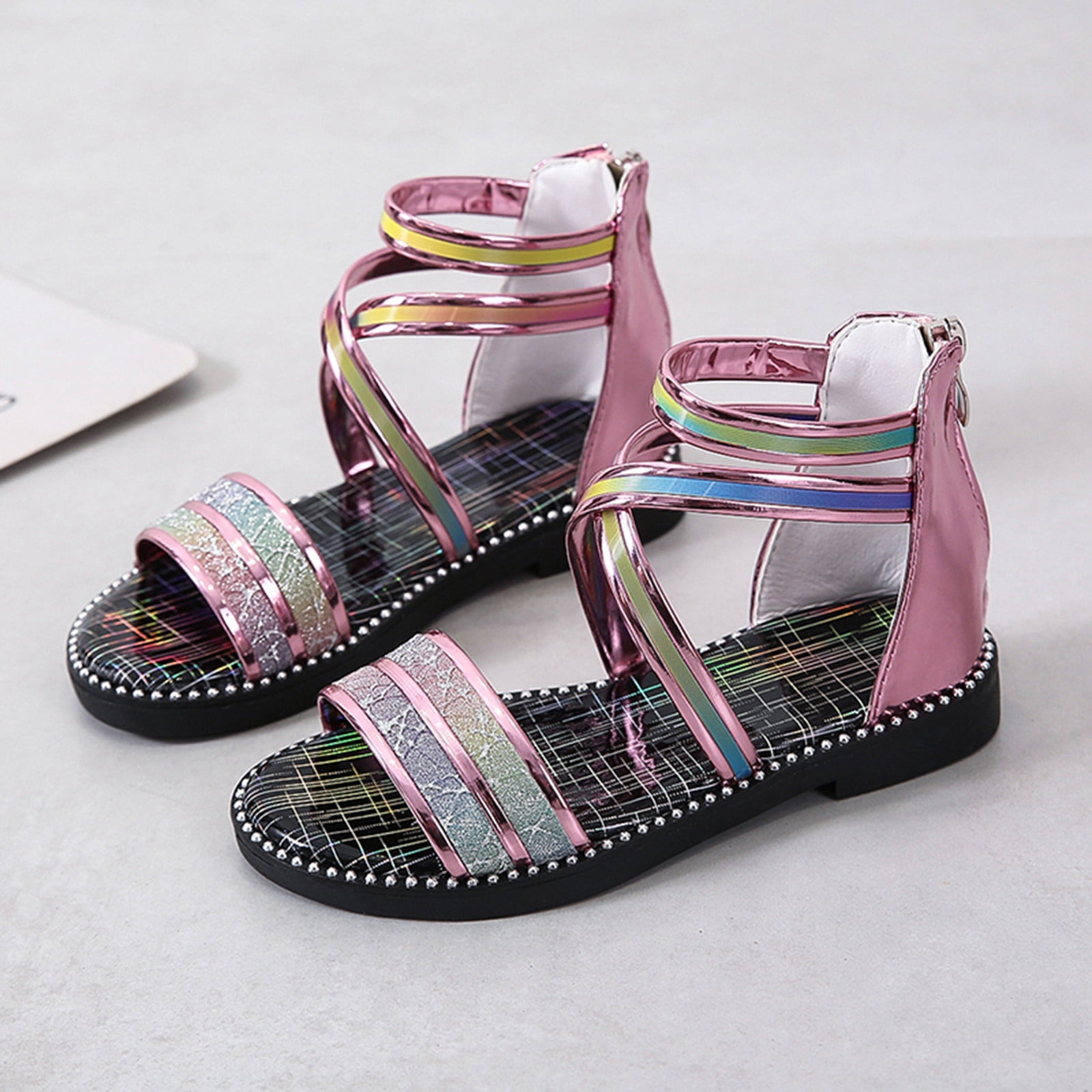 Cathalem Summer Girls Girls Strap Sandals Flat Fisherman Thong Strappy ...
