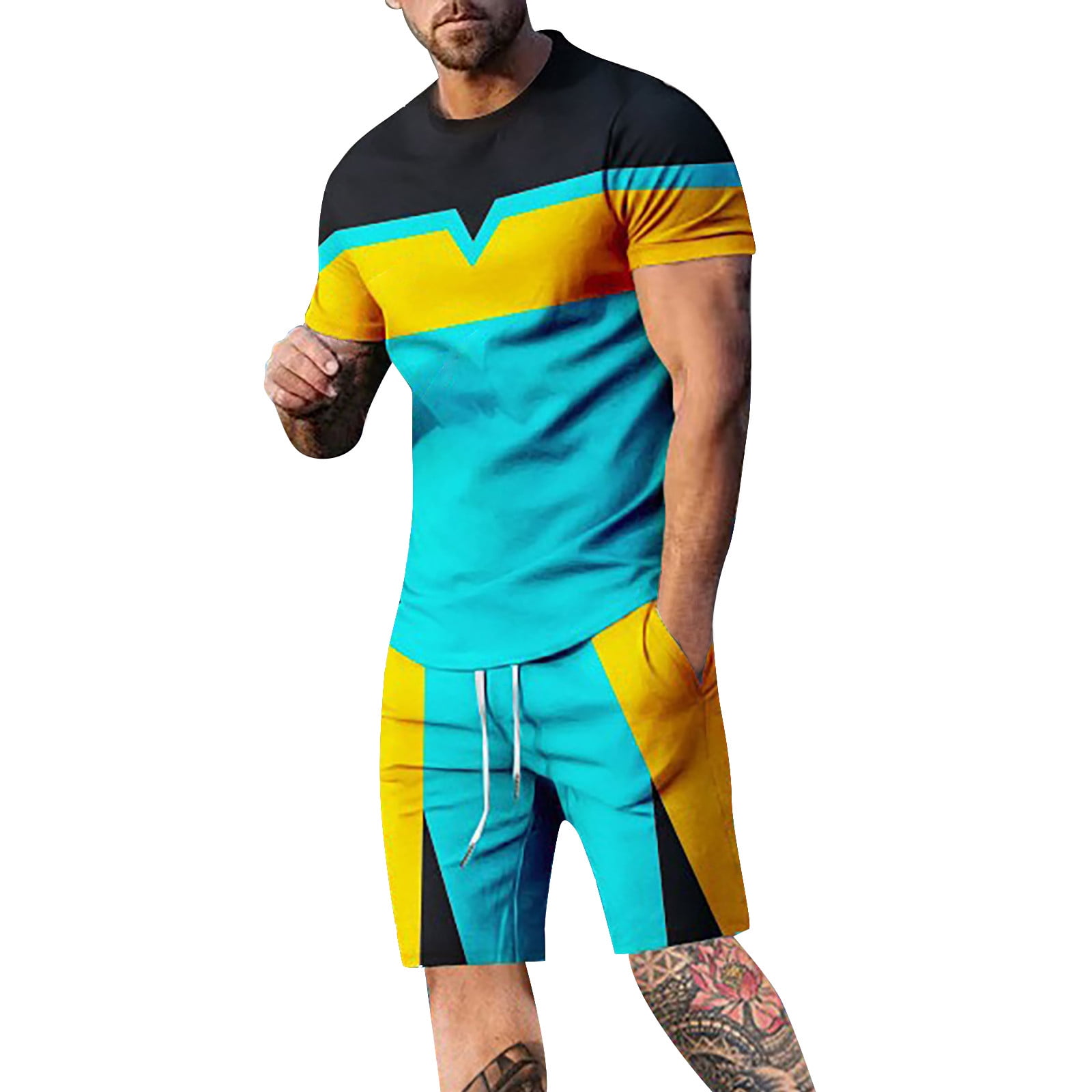 Cathalem Summer Outfits For Men Vacation Mens Short Sets 2 Piece