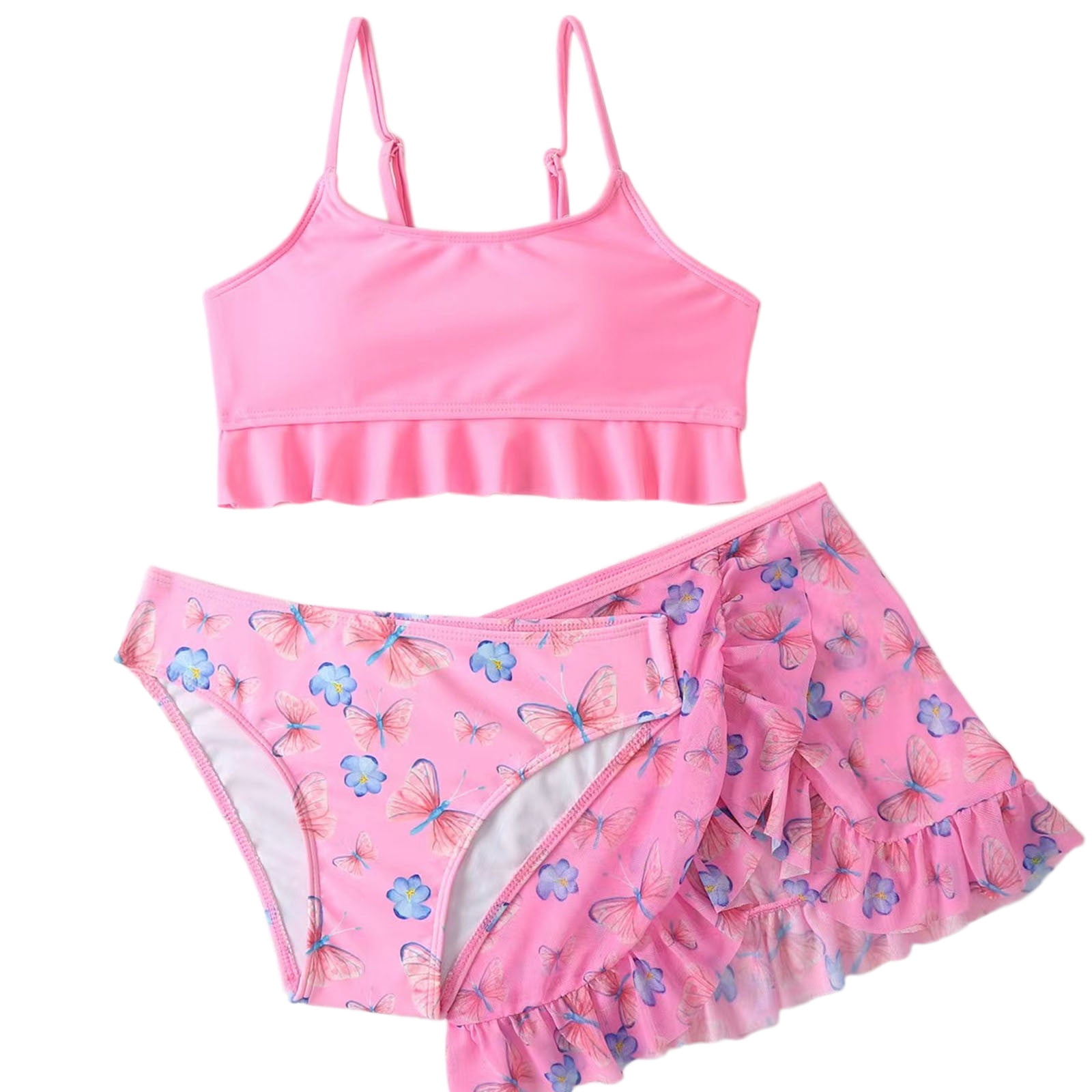 Cathalem Teen Girls Three Piece Swimwear Toddler Girls 3-Piece Swimsuit ...