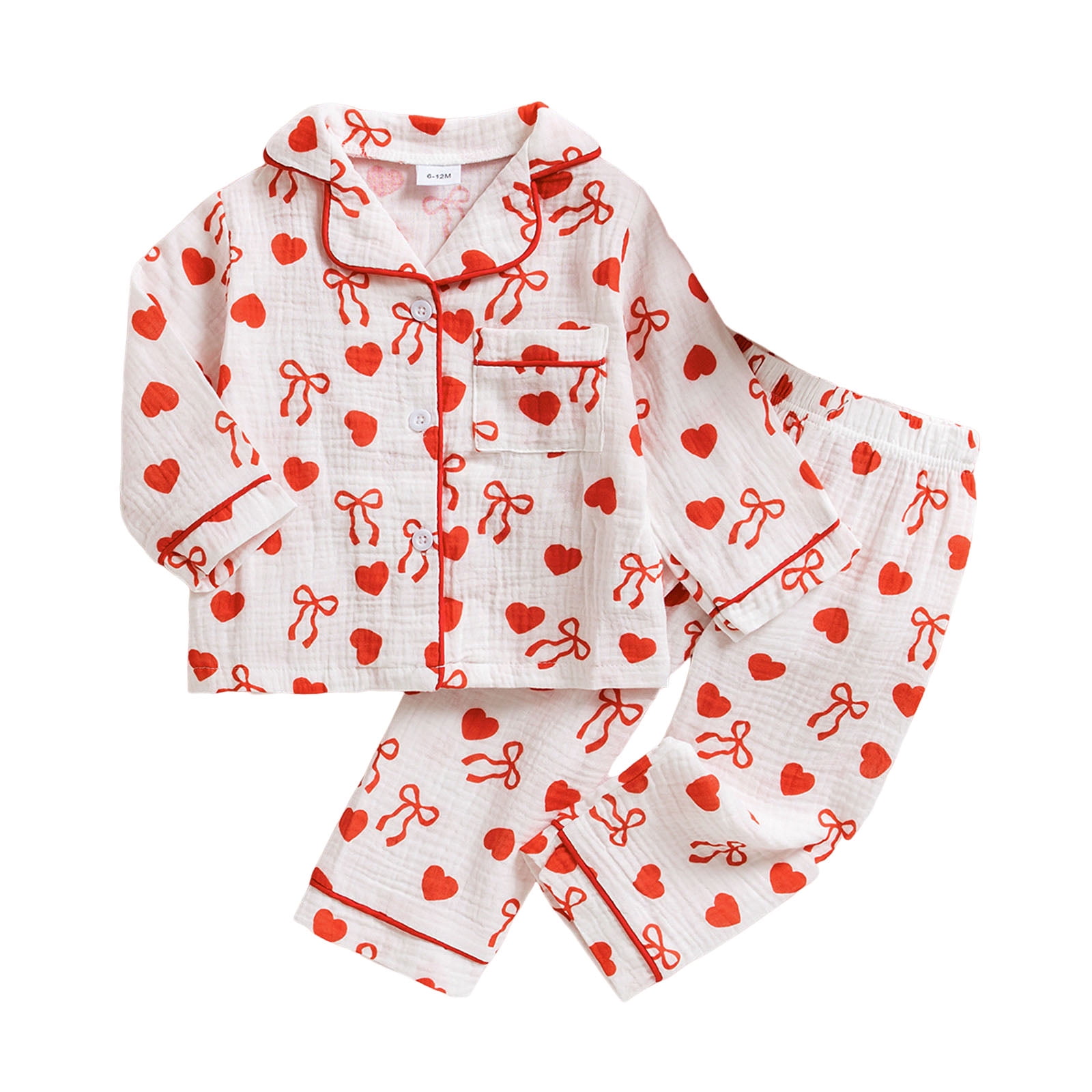 Cathalem Toddler Boy Girl Valentines Pajamas Cute Heart Print Long ...