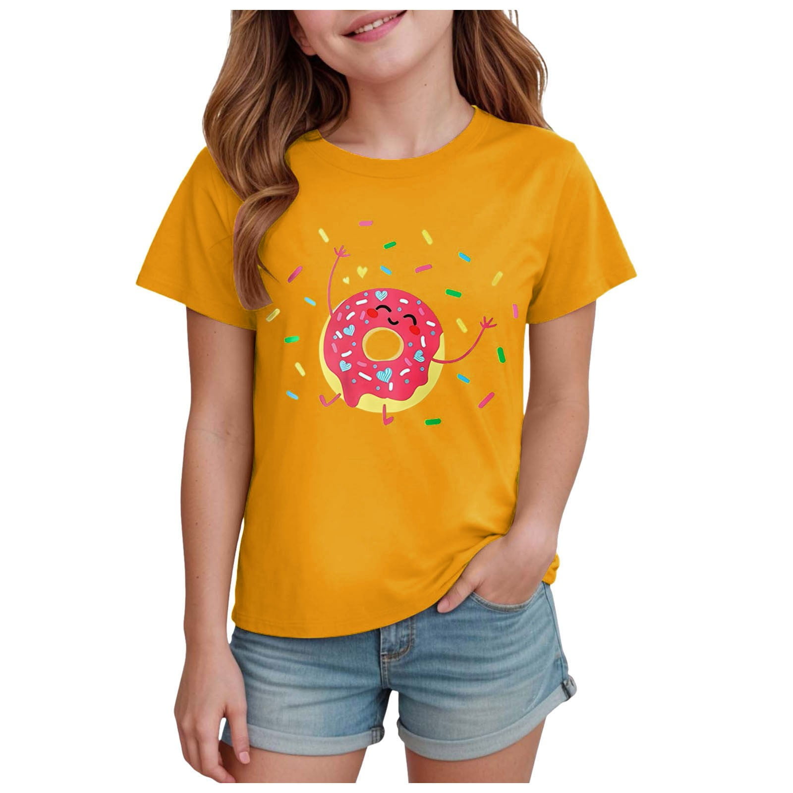 Cathalem Toddler Girls Clothes T-Shirt Short Sleeve Graphic Tee Cartoon ...