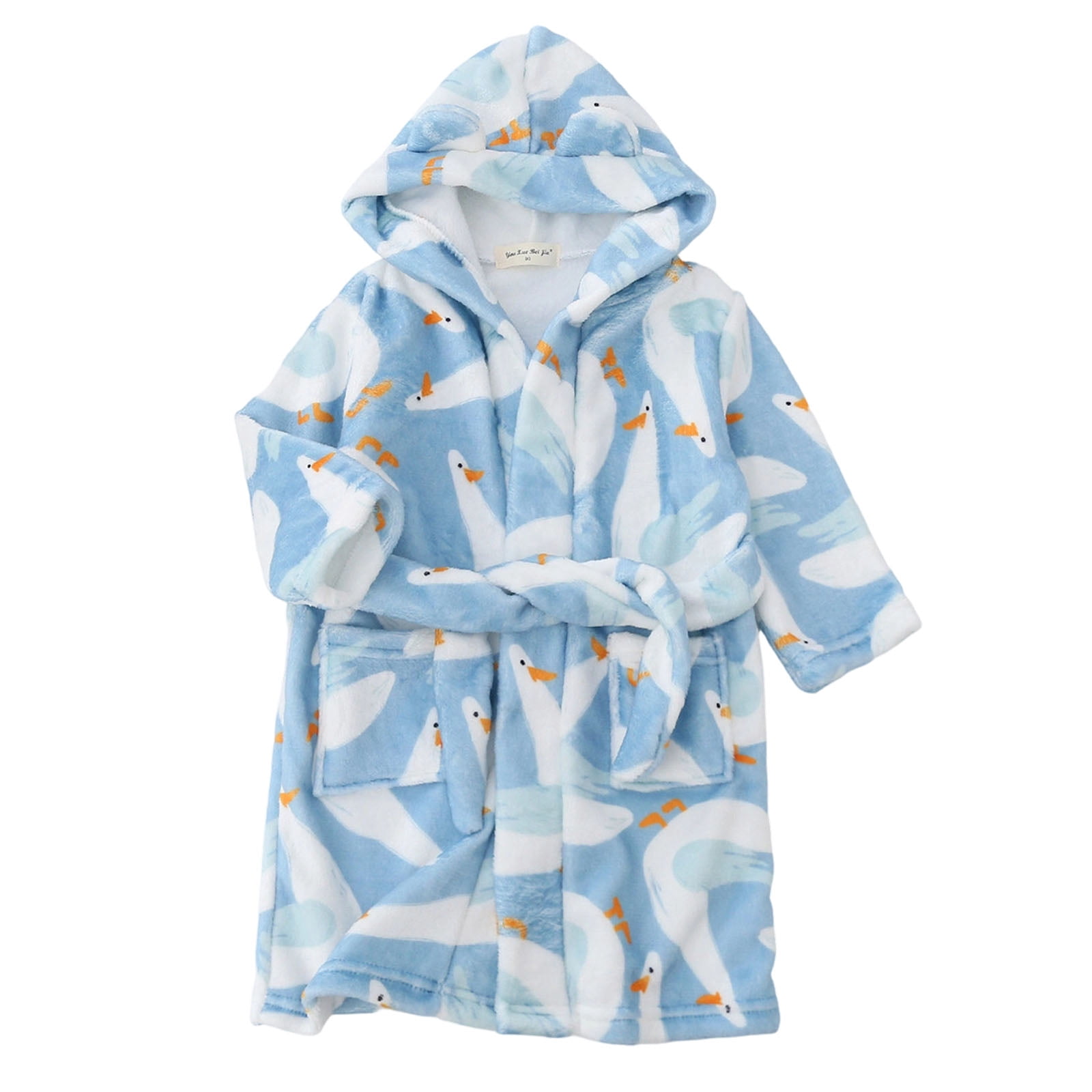 Cathalem Toddlers Boys Girls Hooded Robe Soft Fleece Bathrobe Pajamas ...