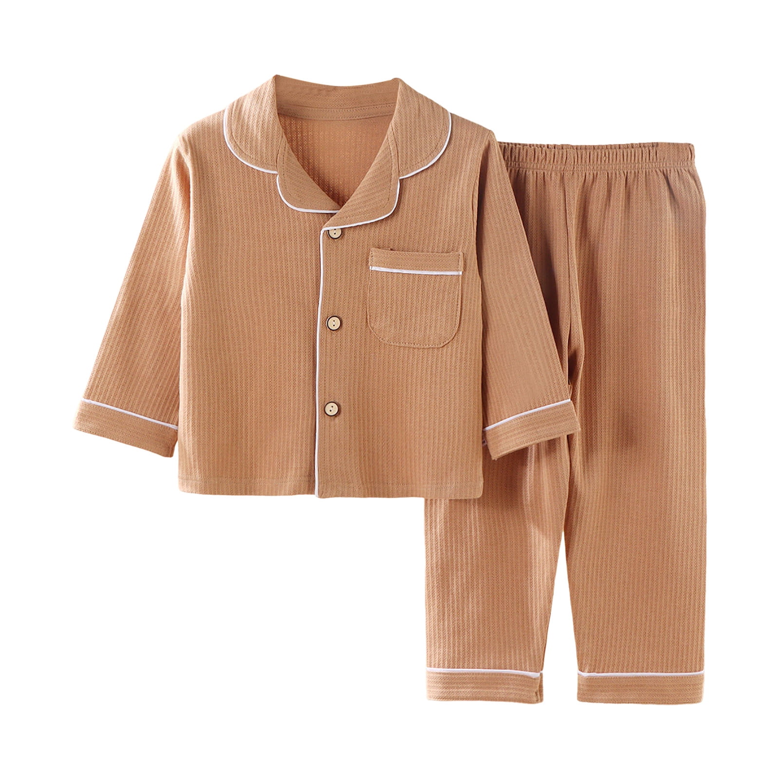 Cathalem Unisex Kids Pajamas Set Button-Down Long Sleeve Cotton ...