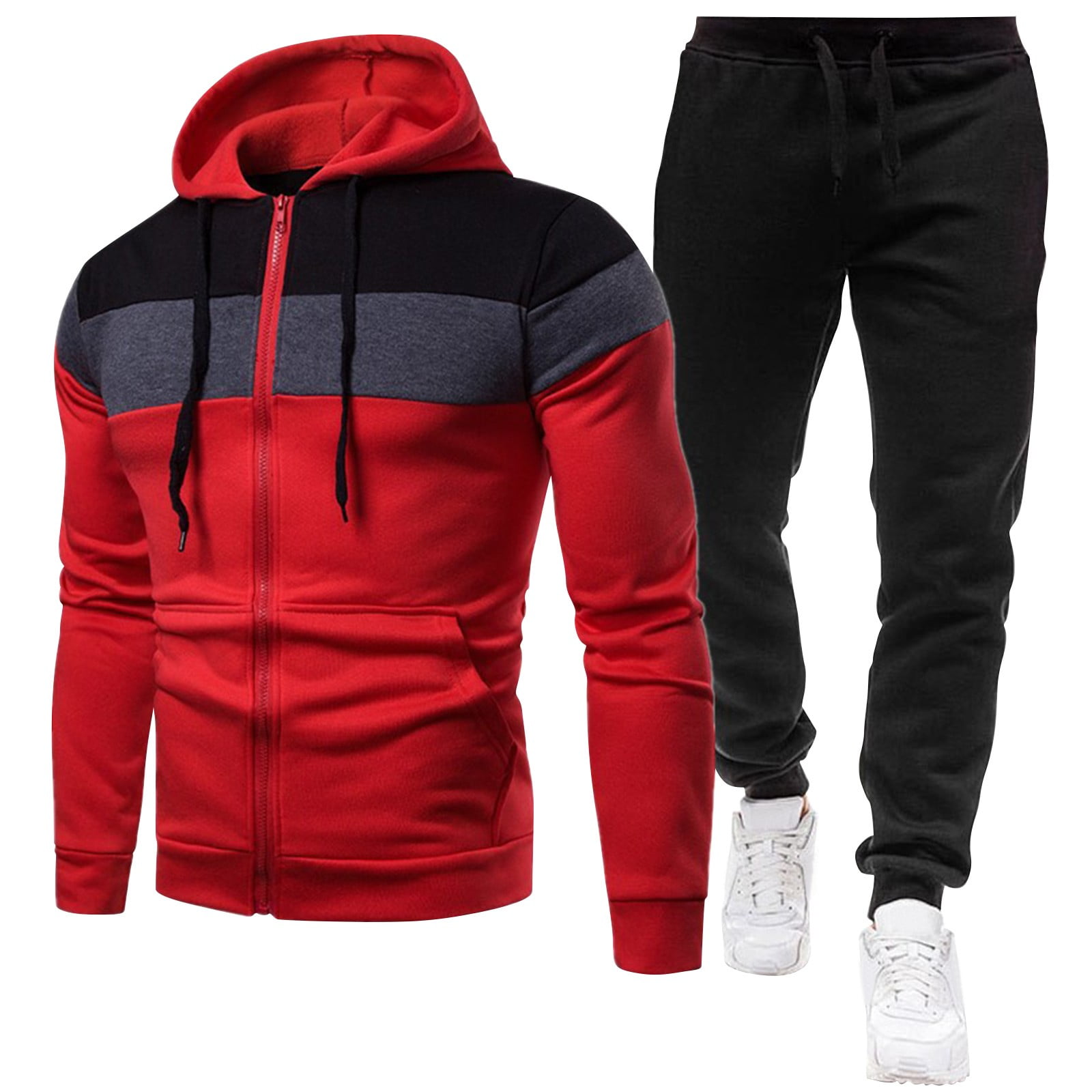Cathalem Walking Suits for Men Mens 2 Pieces Tracksuit Sets Hoodies ...