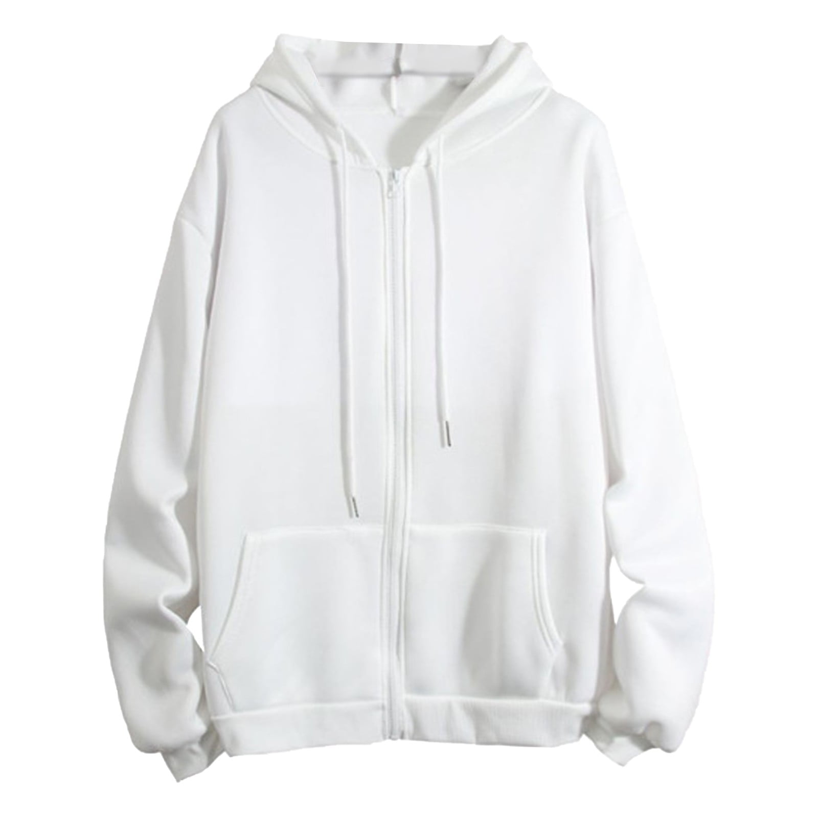 Cathalem Women's Winter Fleece Lined Hoodie - Solid Color Zip Up Long ...