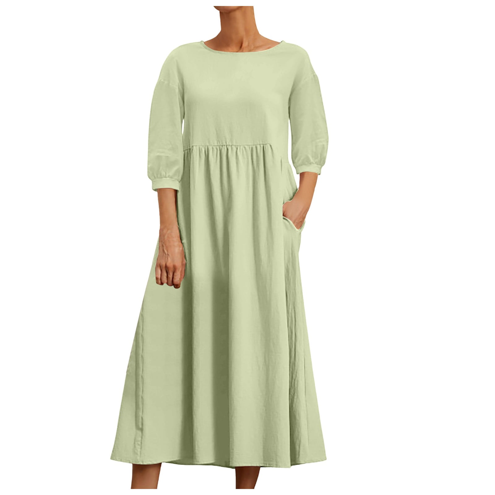 Cathalem Womens Dresses for Wedding Guest Women's Long Sleeve Maxi Dress 2024 Fall Crewneck Knit ...