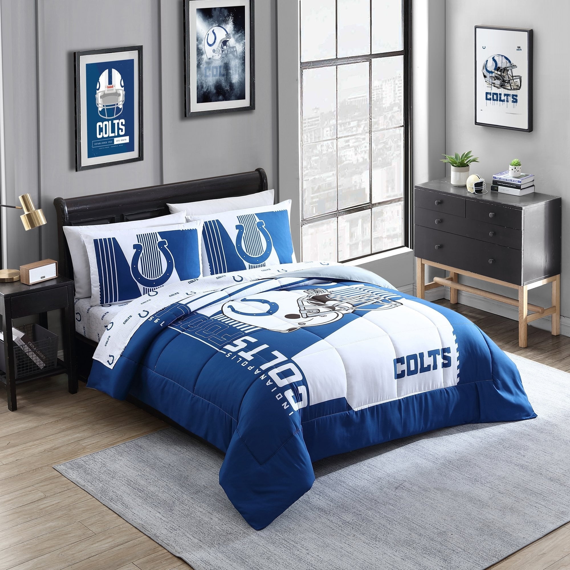Indianapolis Colts Queen Bed In A Bag Set - Walmart.com
