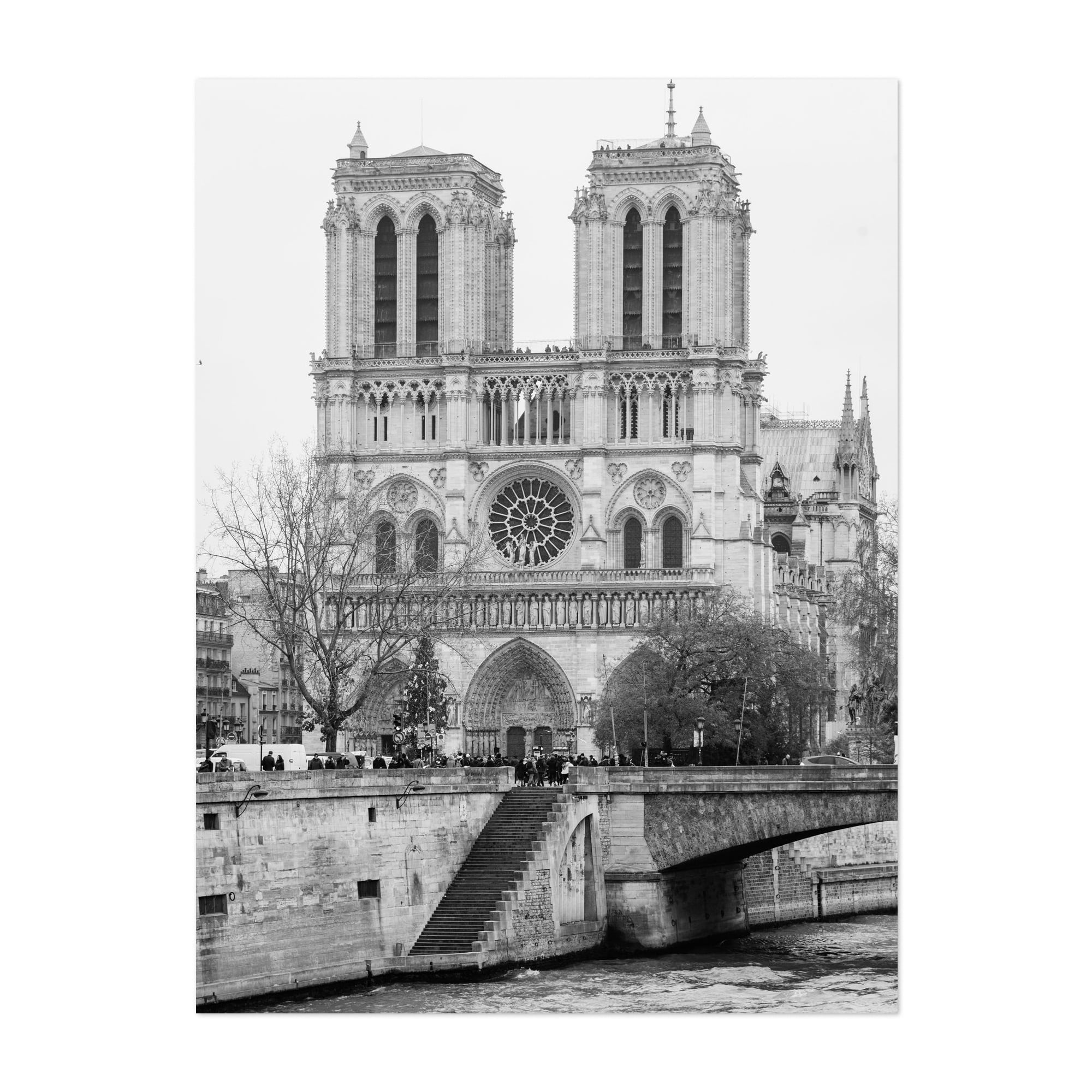 Cathédrale Notre-Dame de Paris 01 B&W - Paris Île-de-France France Photography Unframed Wall Art ...