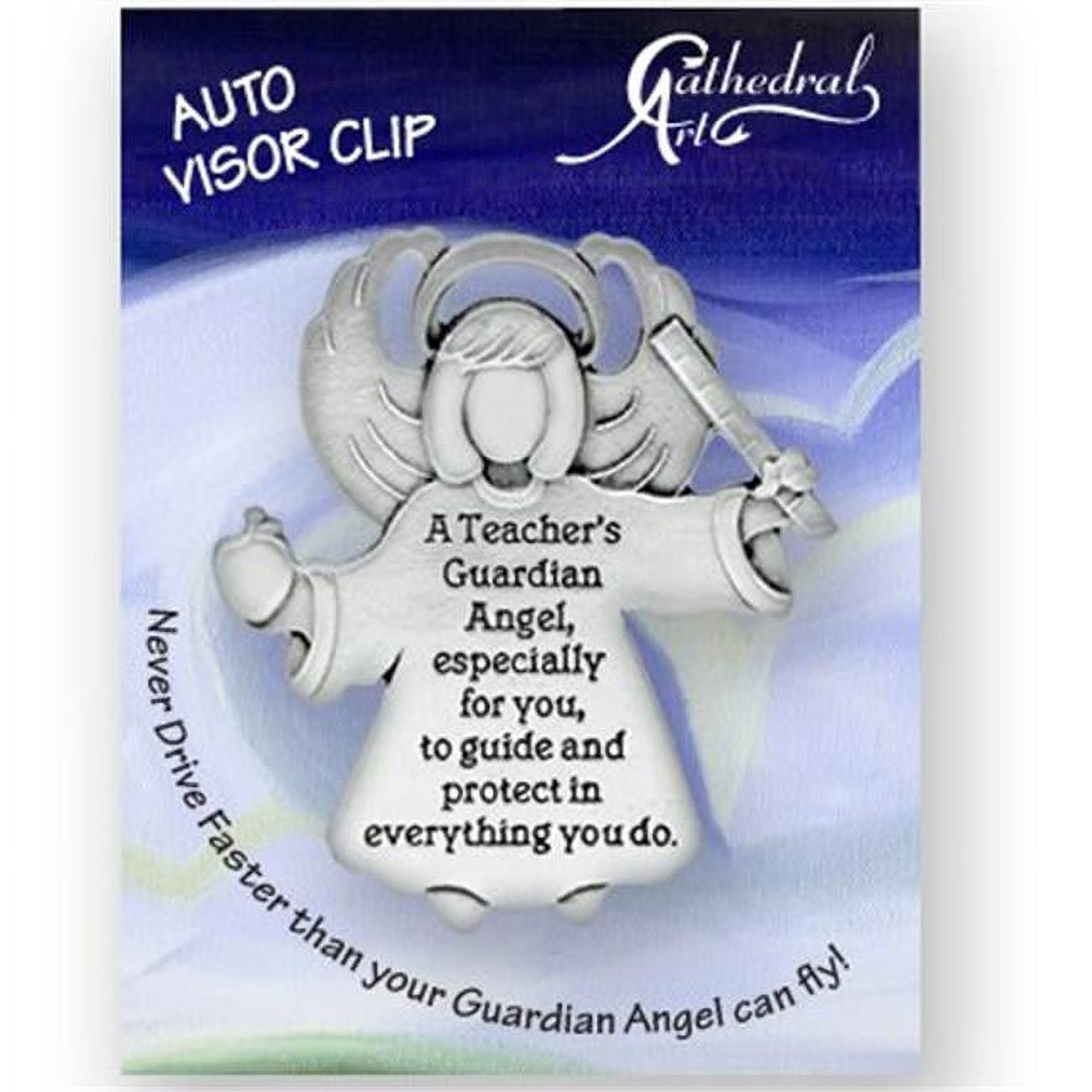Cathedral Art Angels at Work and Play Visor Clip, Teacher, Silver ...