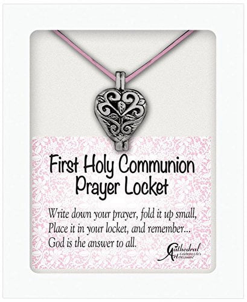 Cathedral Art PL00001 Communion Prayer Locket Pendant, 13-Inch Pink ...
