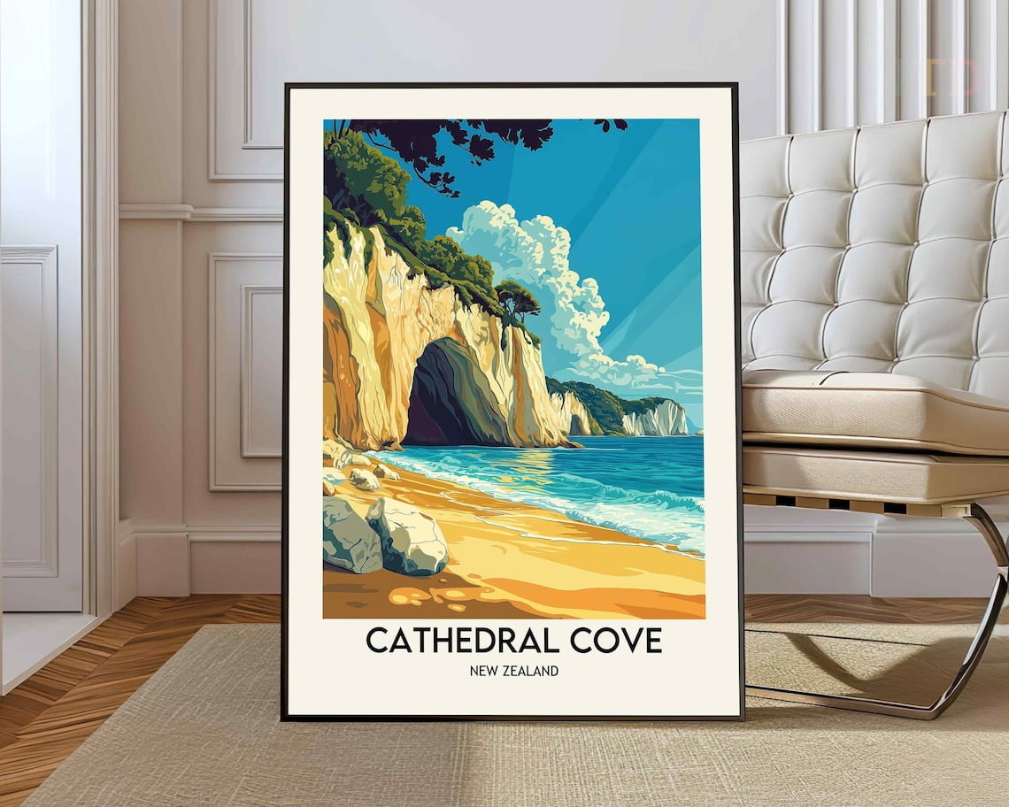 Cathedral Cove Print, Cathedral Covecathedral Cove Poster, Cathedral ...