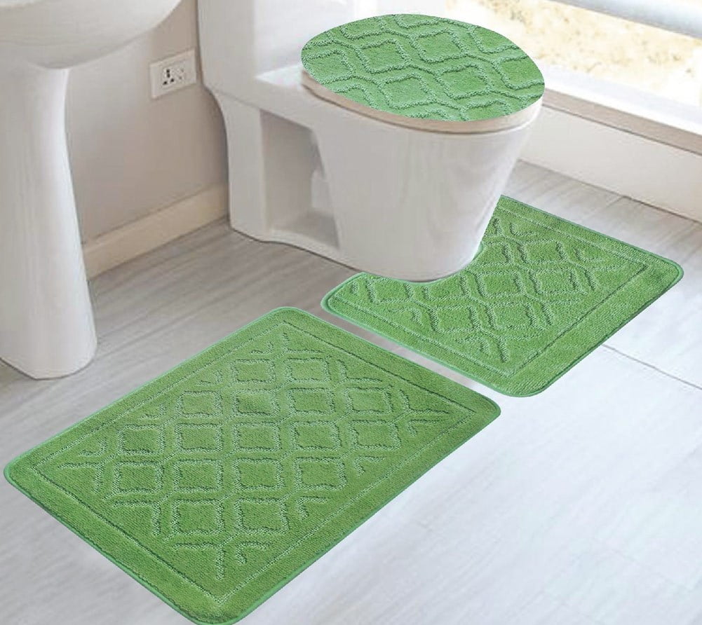 Catherine 3-Piece Mega Size Bathroom Mat Set, Sage - Walmart.com