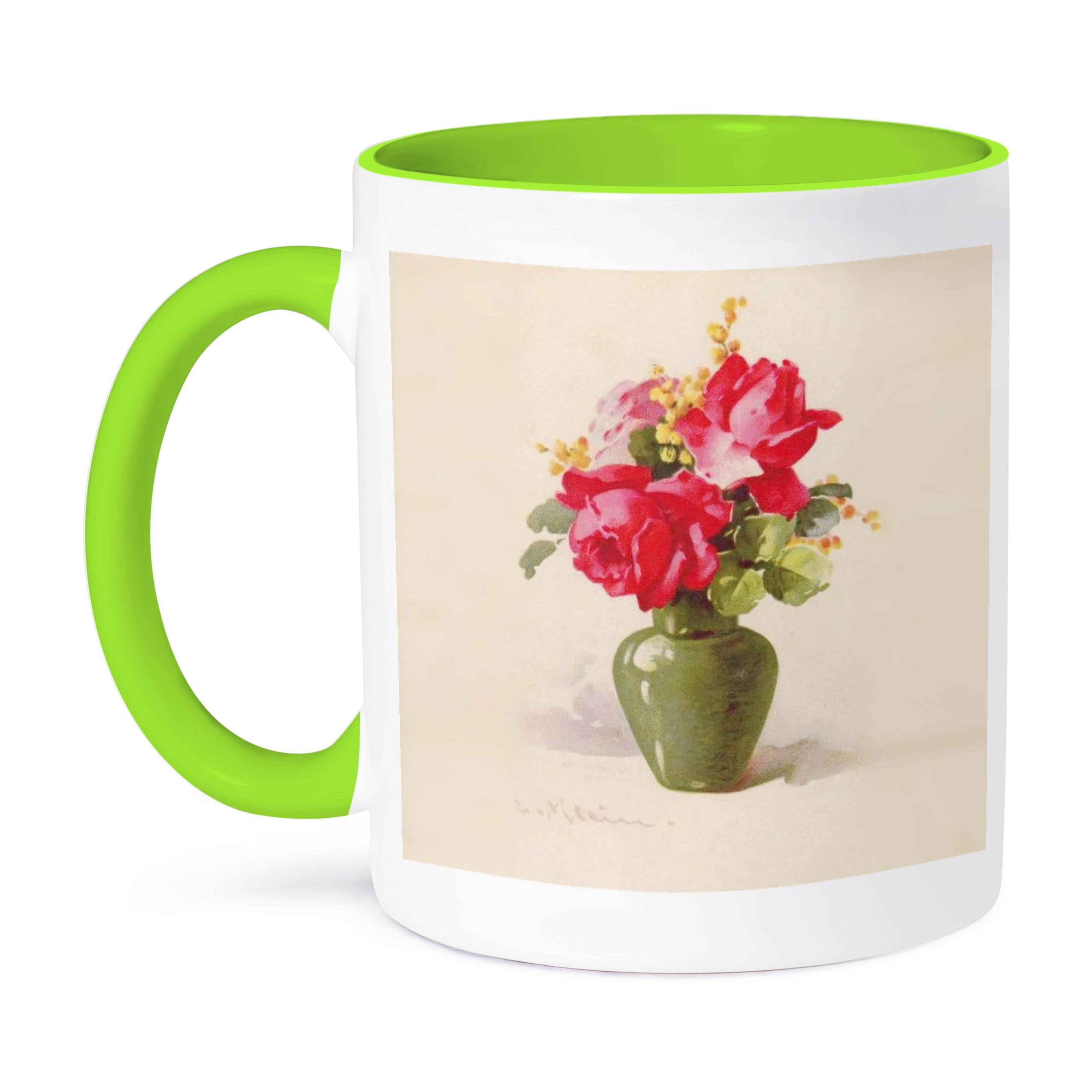 3dRose, Catherine Klein vintage floral art - Pink and red roses in a ...